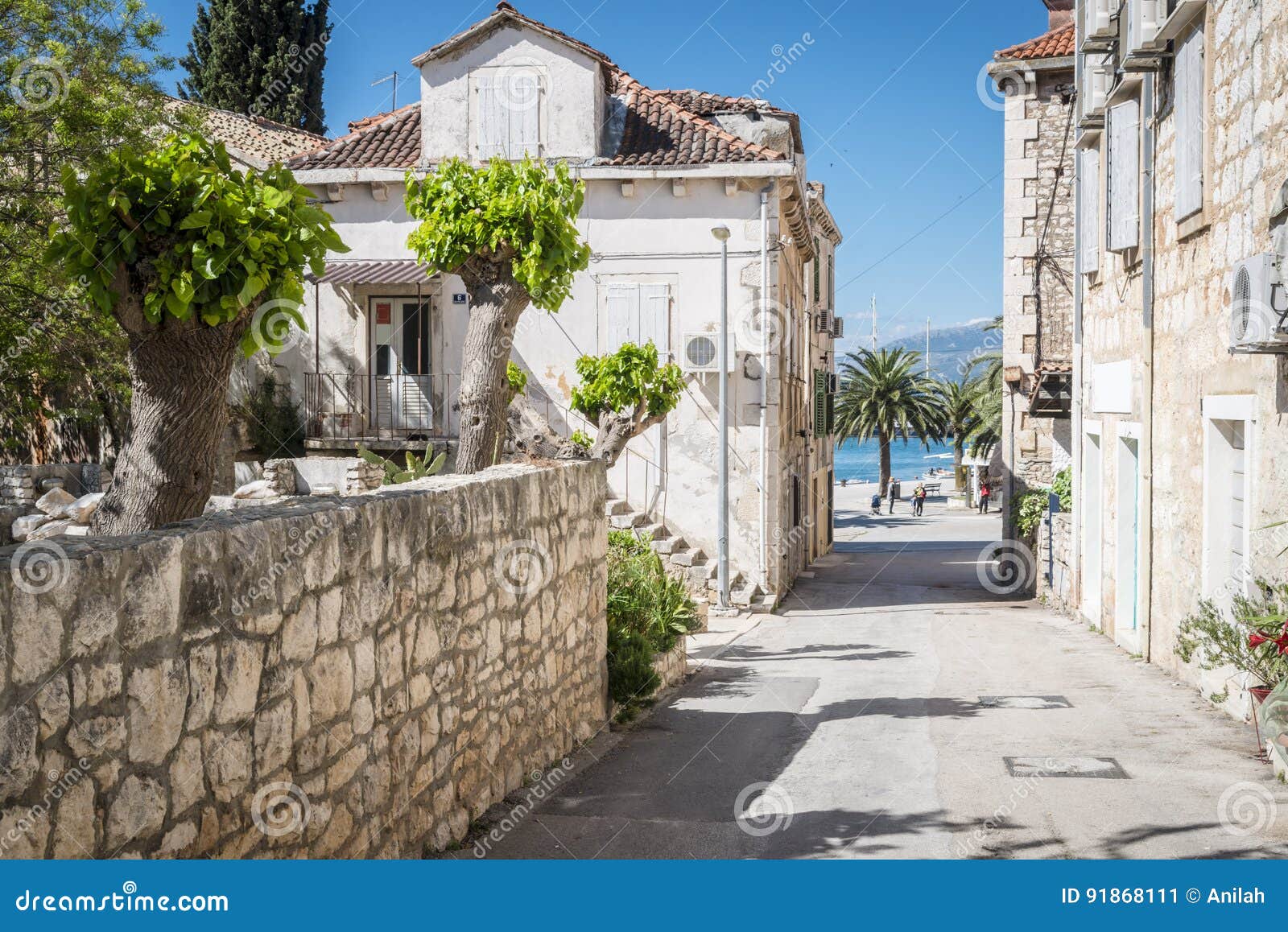 Supetar Town, Brac Island, Croatia Stock Image - Image of coast ...