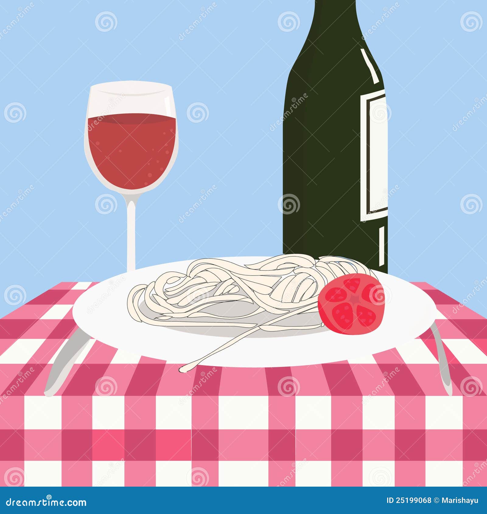 Supper stock vector. Illustration of green, tasty, knife - 25199068