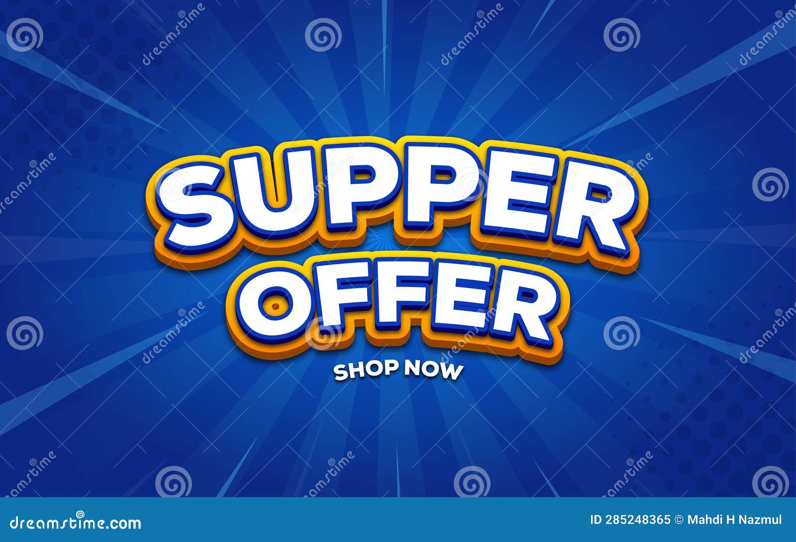 Supper Offer Banner Template with Editable Text Effect Stock ...