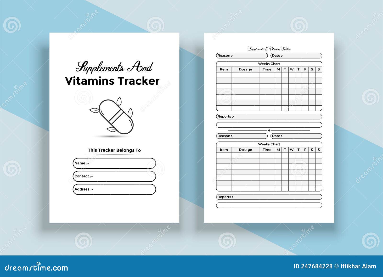Supplement and Vitamin Notebook KDP Interior. Patient Regular Medicine ...
