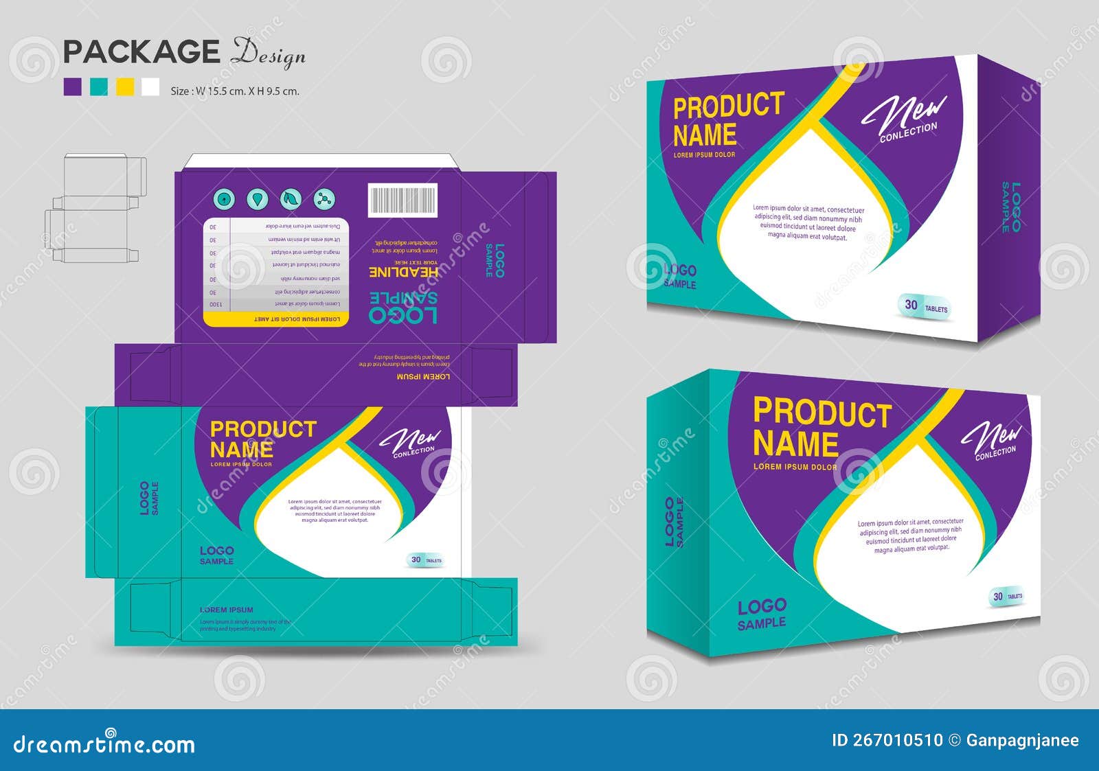 Supplements And Cosmetic Box Design, Package Design Template, Box ... Supplements And Cosmetic Box Design, Package Design Template, Box ...