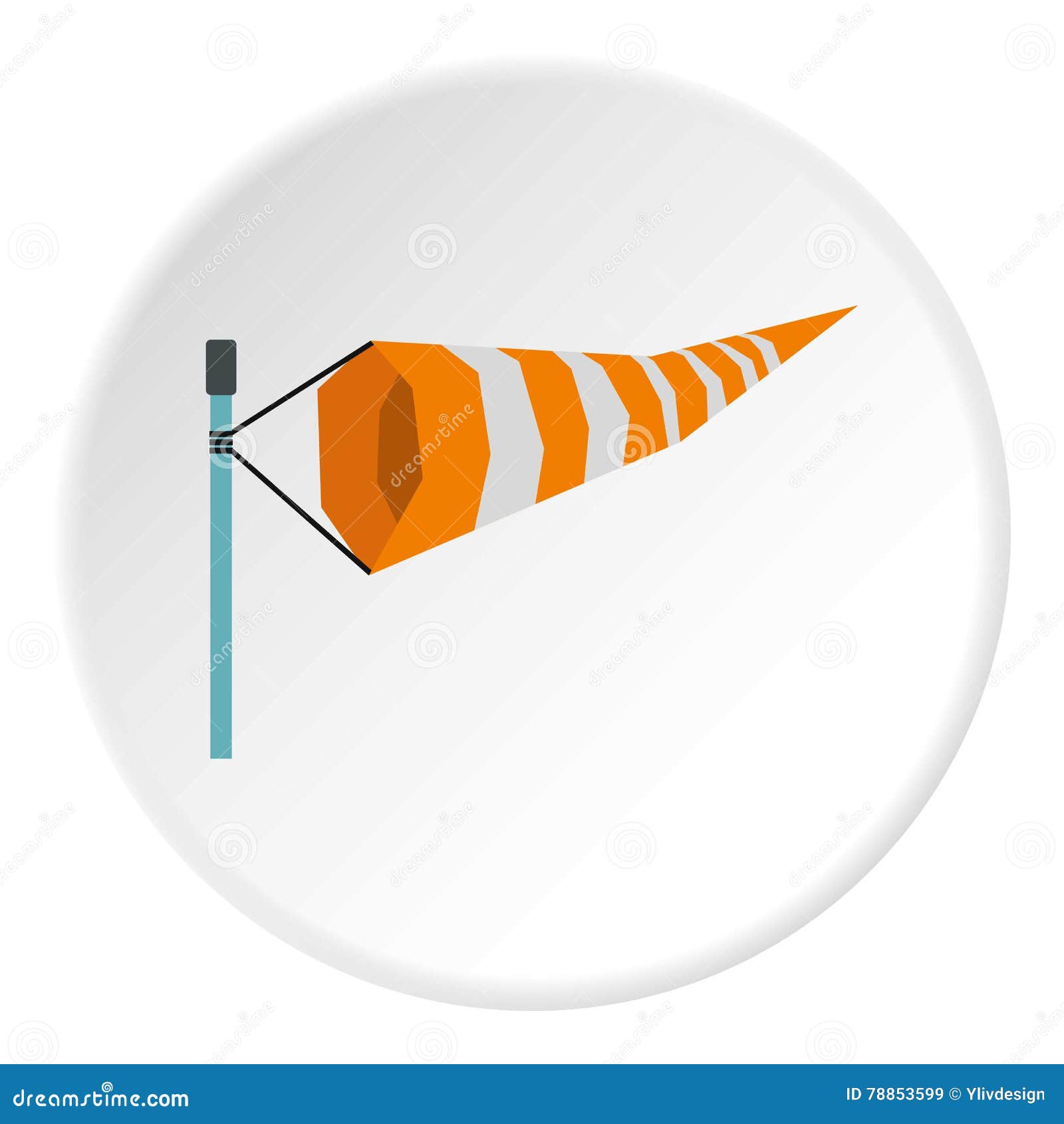 Supplies Wind Sock Icon, Flat Style Stock Vector - Illustration of ...