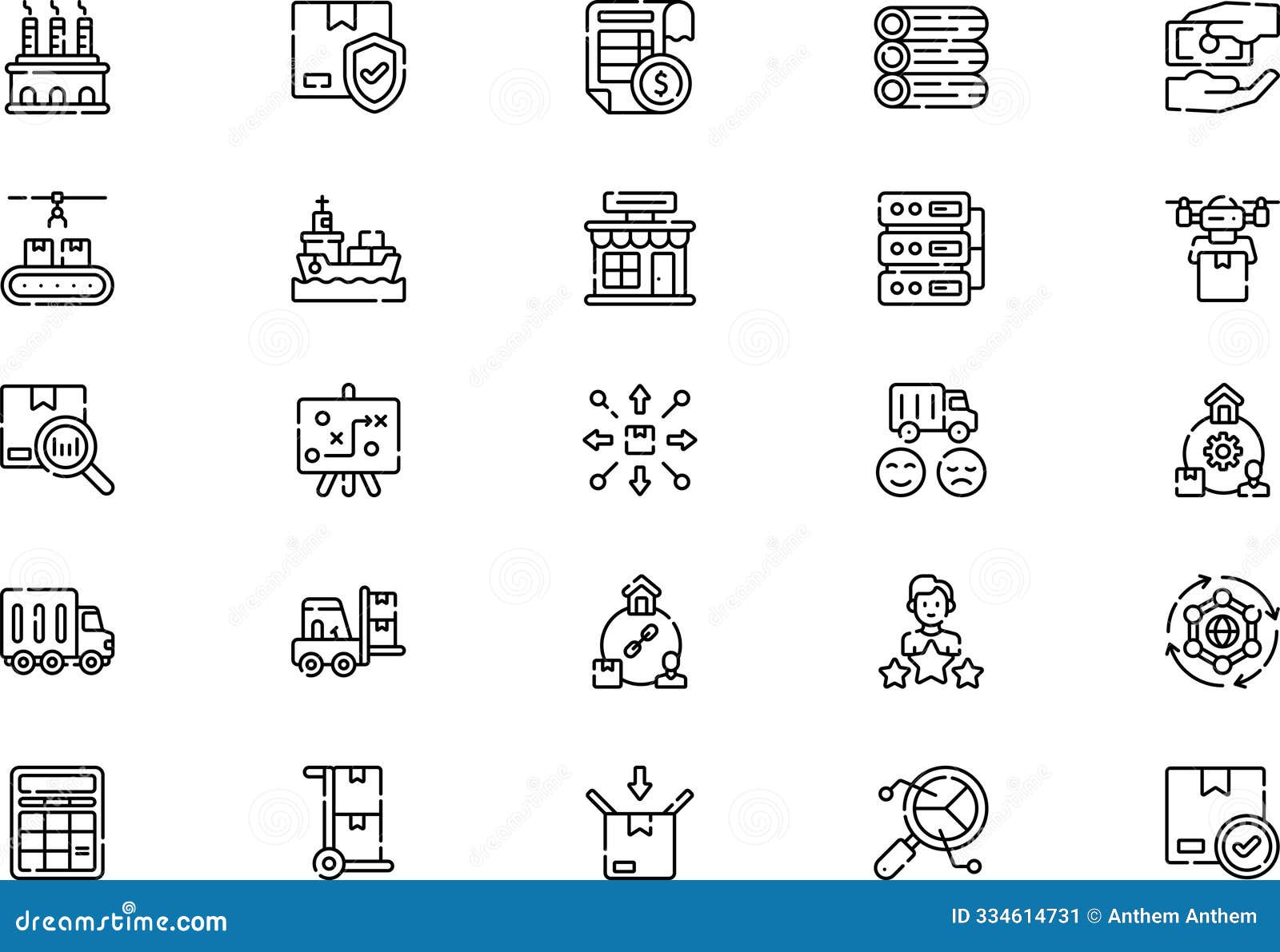 Supply Chain Icons Collection is a Vector Illustration with Editable ...