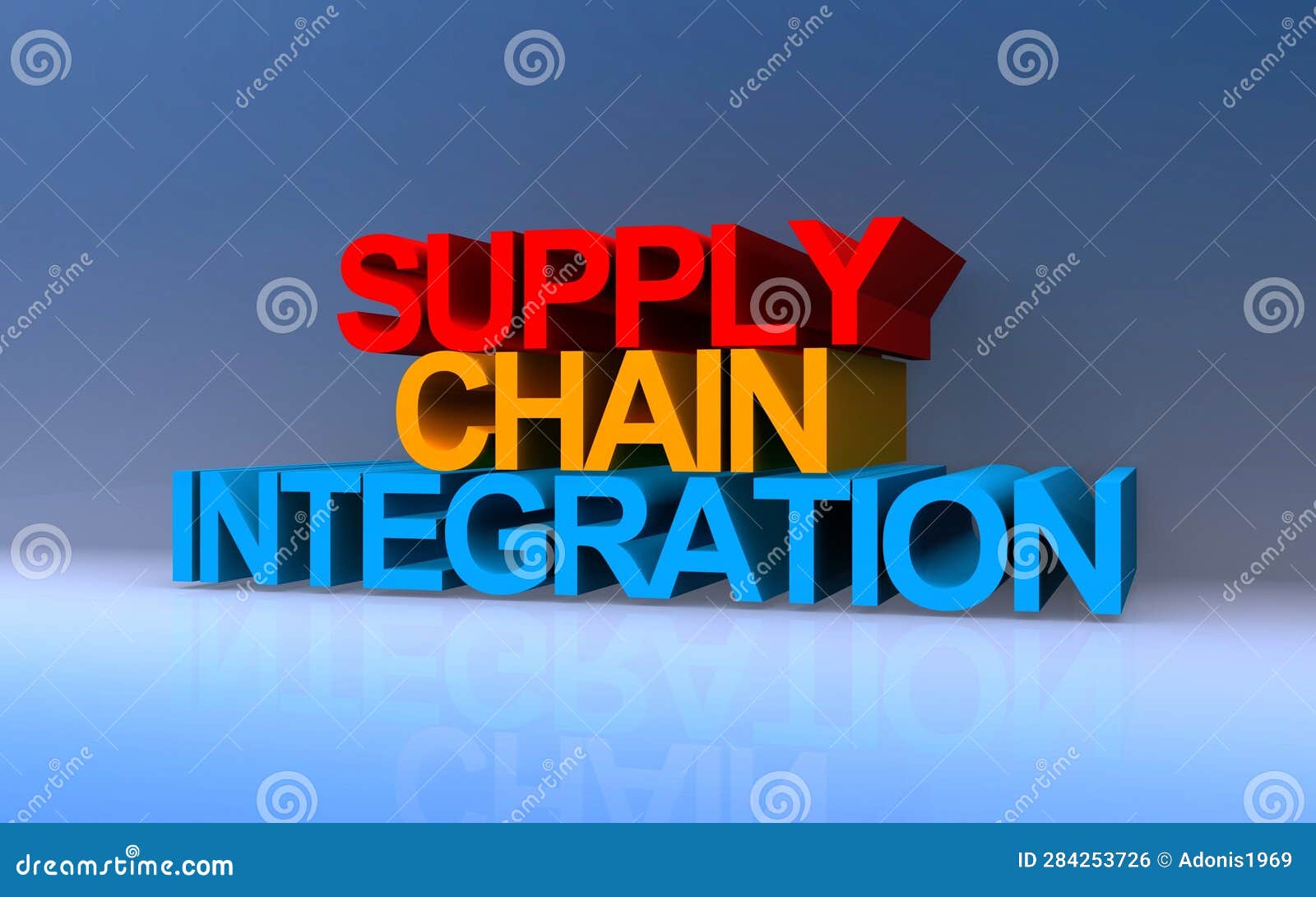 Supply Chain Integration on Blue Stock Illustration - Illustration of ...