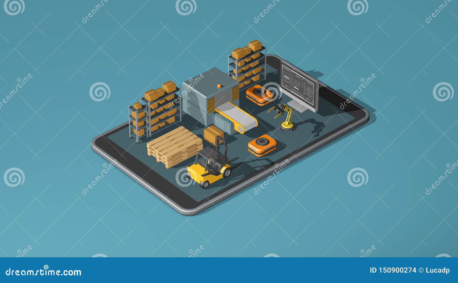 Supply Chain, Logistics, Automation Stock Illustration - Illustration ...