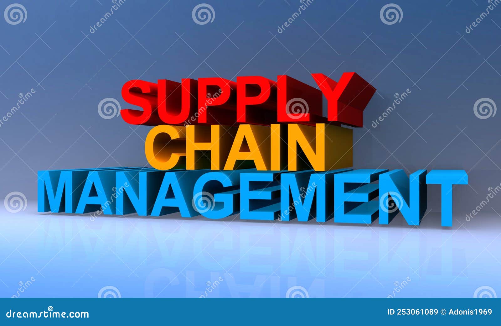 Supply Chain Management on Blue Stock Illustration - Illustration of ...