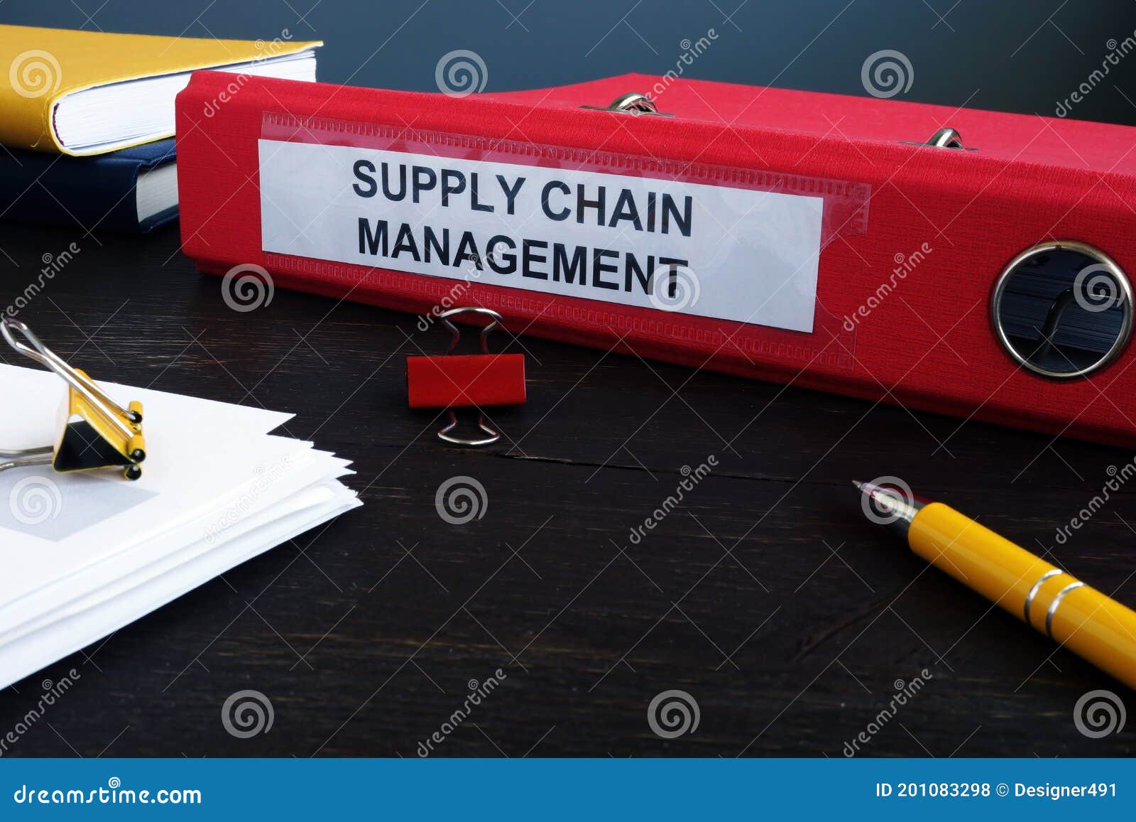 Supply Chain Management SCM Papers in the Folder Stock Photo - Image of ...