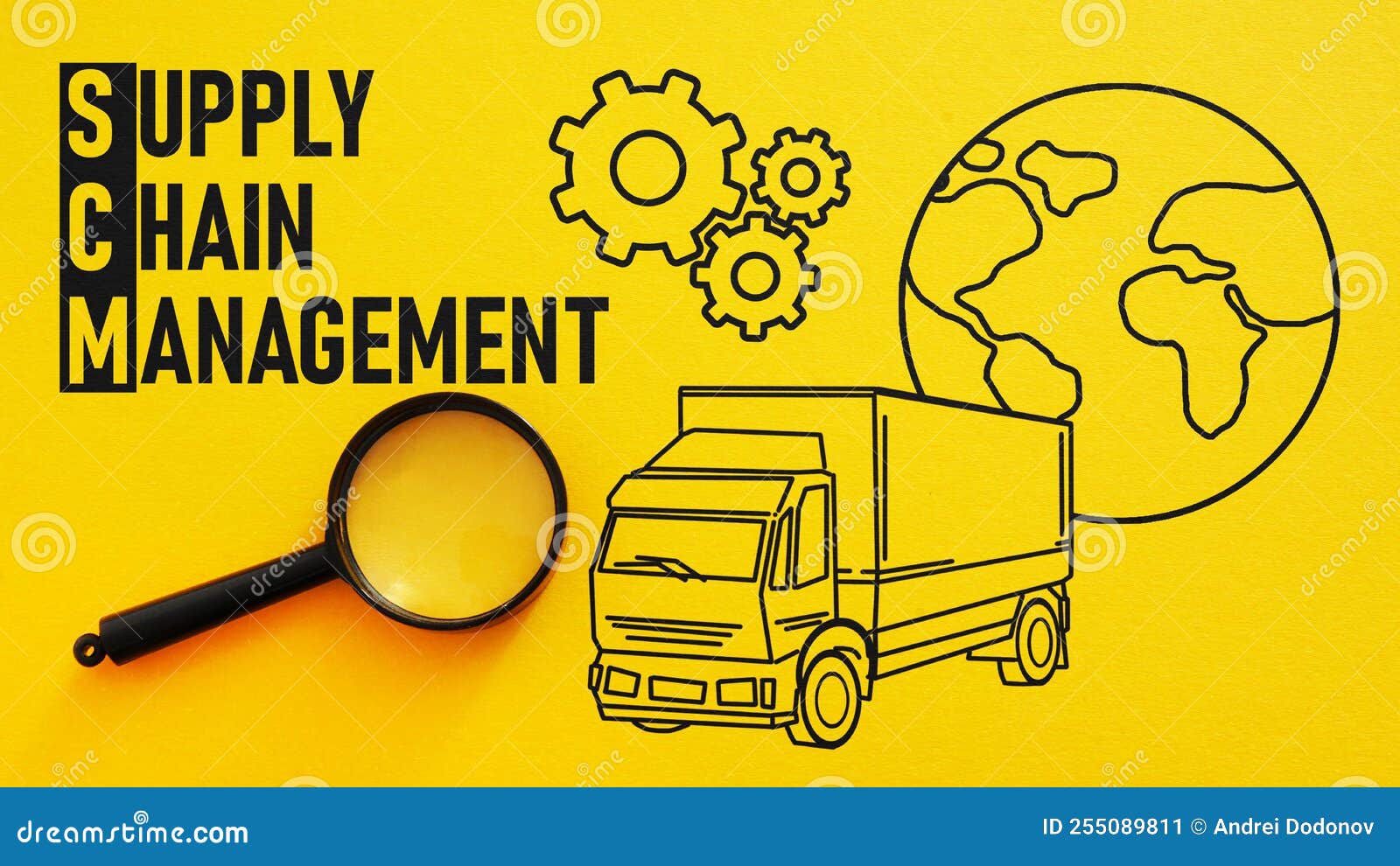 Supply Chain Management SCM is Shown Using the Text Stock Image - Image ...