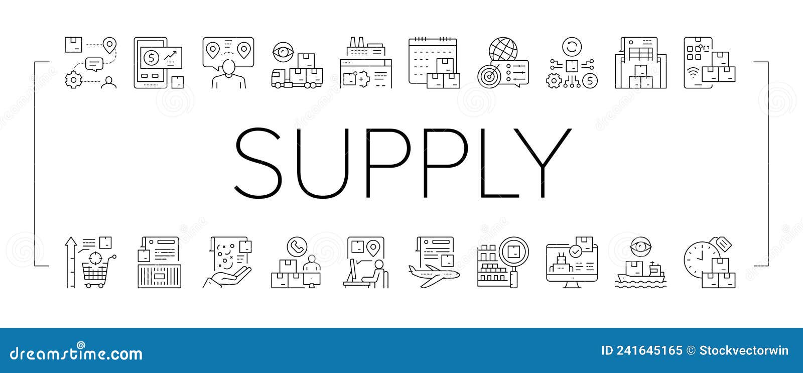 Supply Chain Management System Icons Set Vector . Stock Vector ...