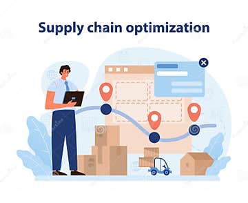 Supply Chain Optimization. Efficient Logistics Management Visualized with Real-time Tracking ...