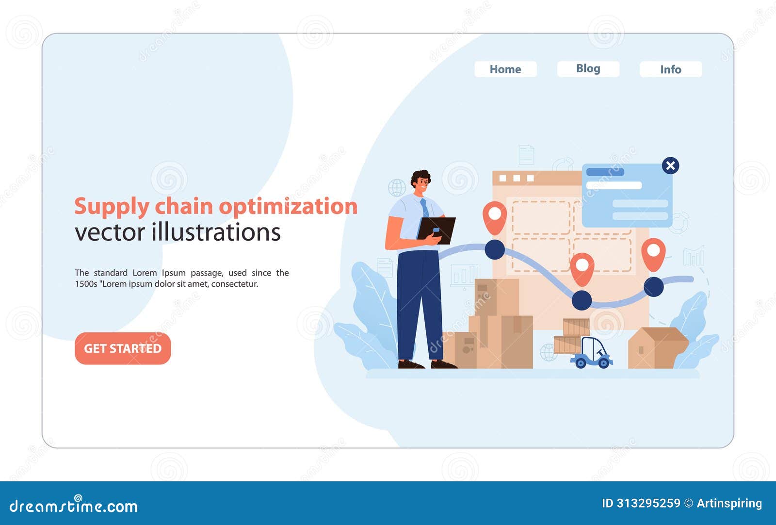 Supply Chain Optimization. Efficient Logistics Stock Vector ...