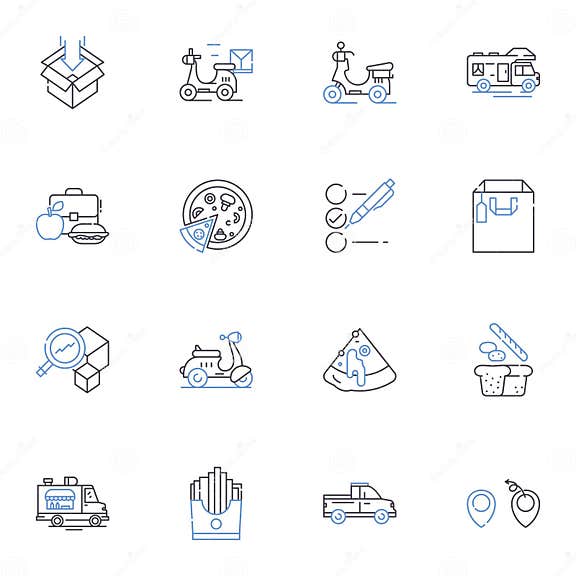 Supply Chain Optimization Line Icons Collection. Efficiency ...