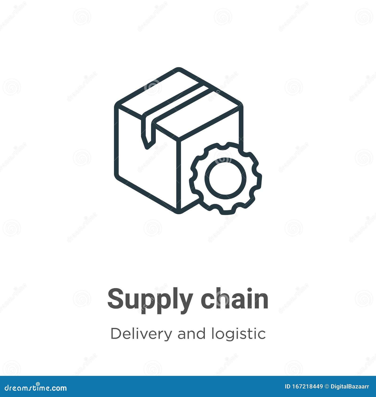 Supply Chain Outline Vector Icon. Thin Line Black Supply Chain Icon ...