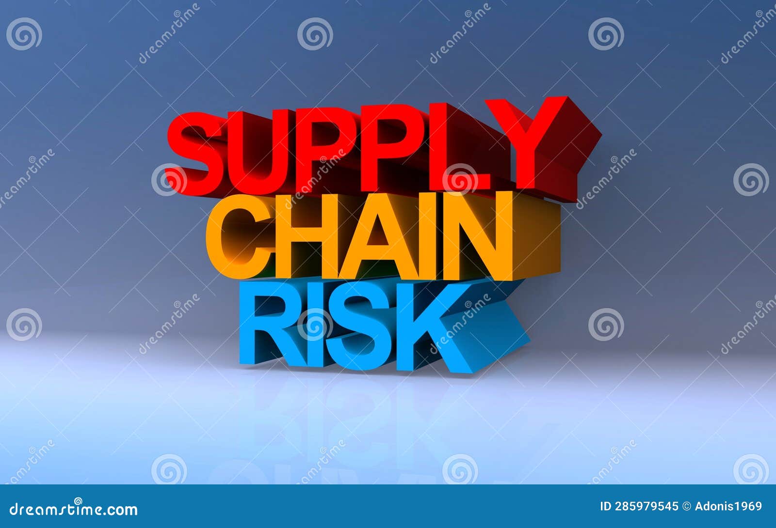 Supply chain risk on blue stock illustration. Illustration of ...