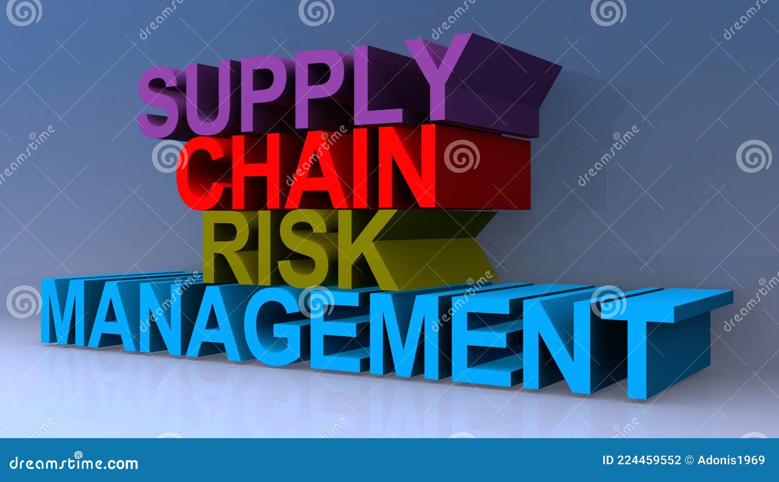 Supply Chain Risk Management on Blue Stock Illustration - Illustration ...