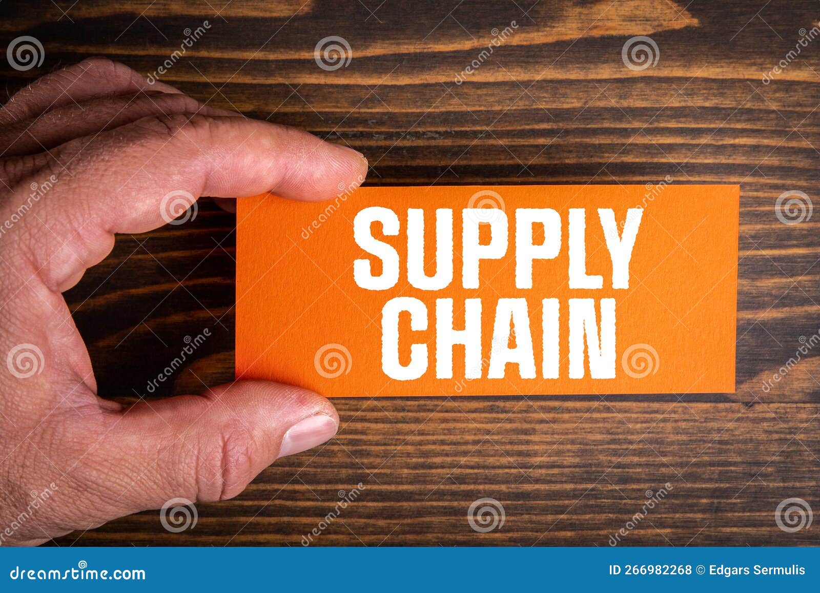 Supply Chain. Text on Orange Sticky Note Stock Photo - Image of ...