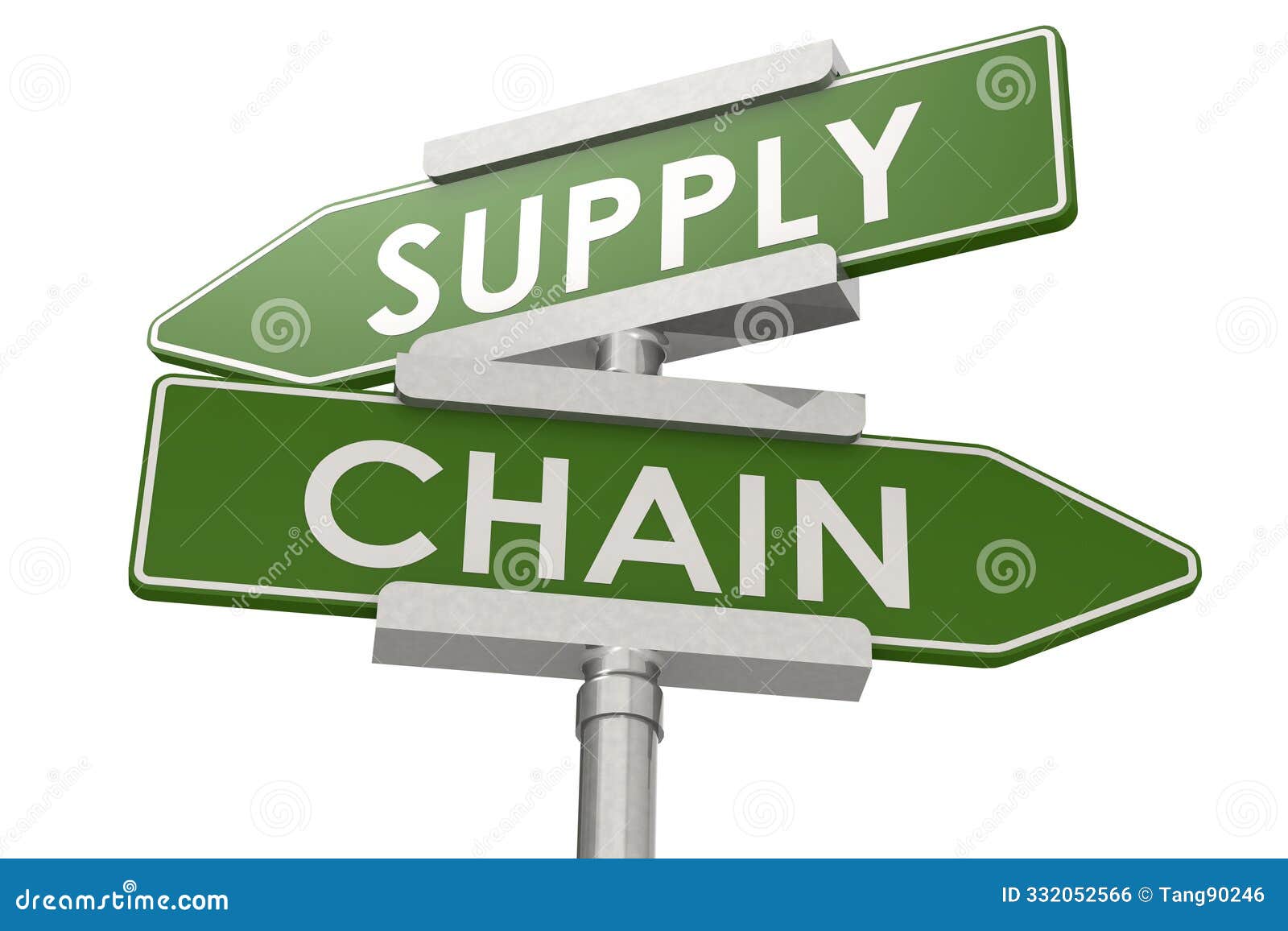 Supply Chain Word on Green Road Sign Stock Illustration - Illustration ...