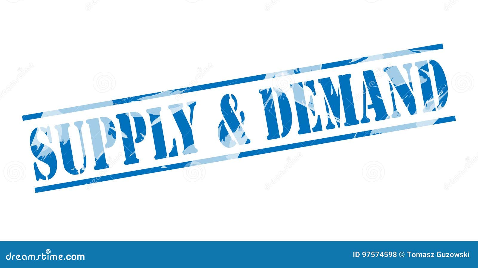 Supply and Demand Blue Stamp Stock Illustration - Illustration of ...