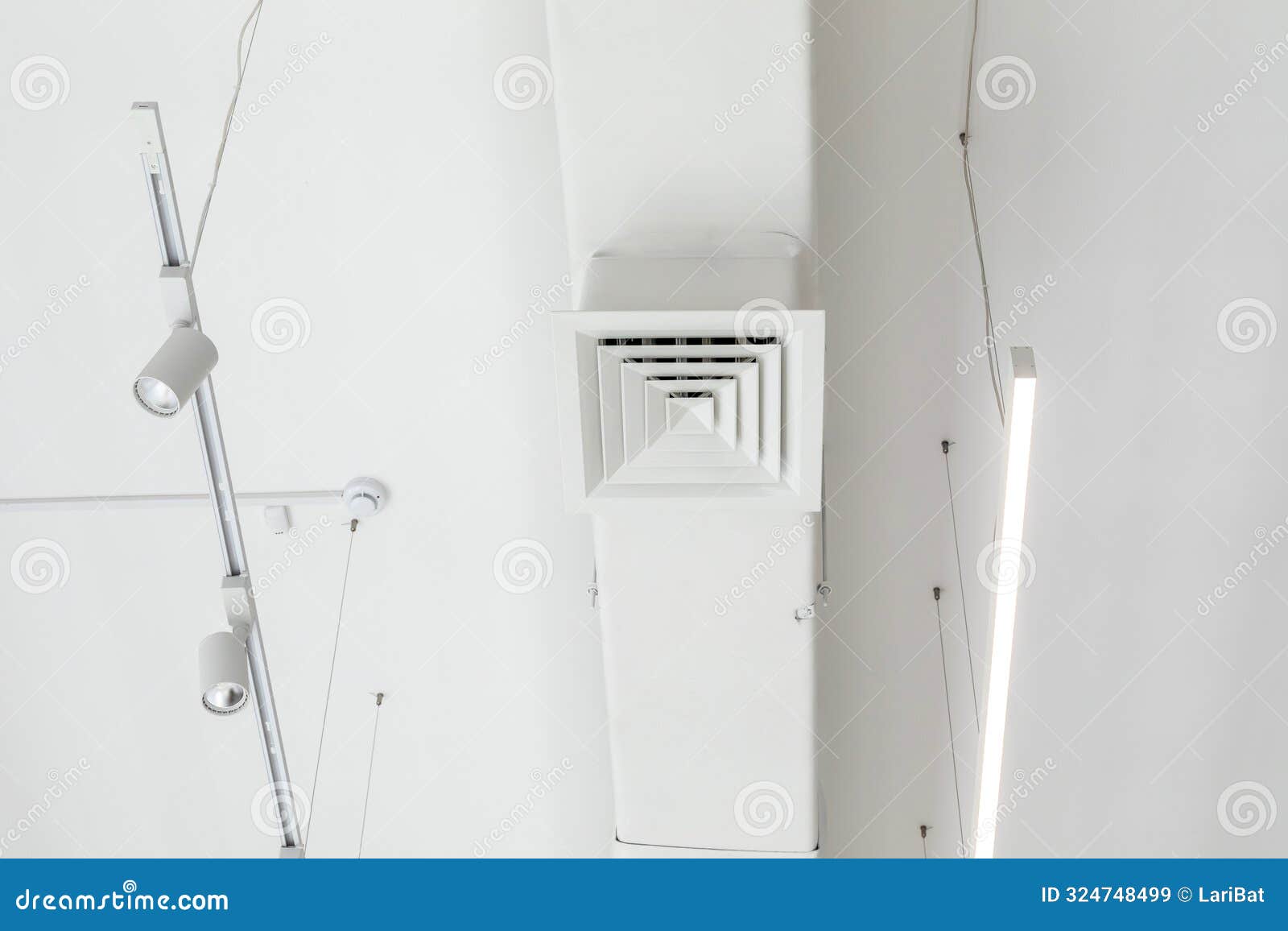 Supply and Exhaust Ventilation System on Ceiling of a Commercial Room ...
