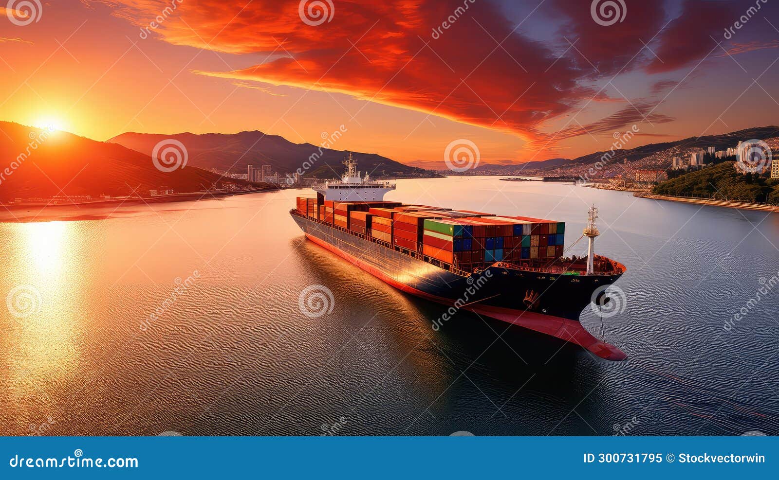 Supply logistic ship cargo stock illustration. Illustration of logistic ...