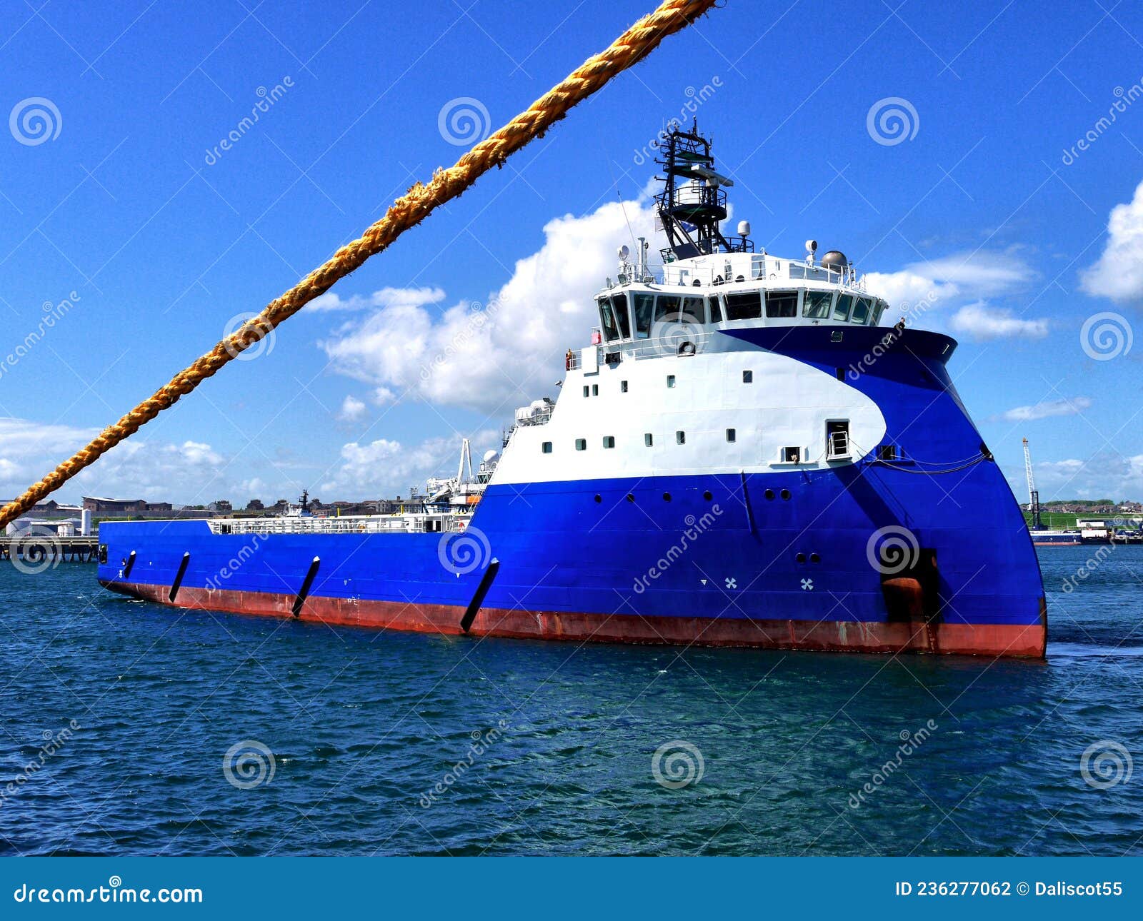 Supply Ship Manoeuvres at Port Stock Photo - Image of port, harbor ...