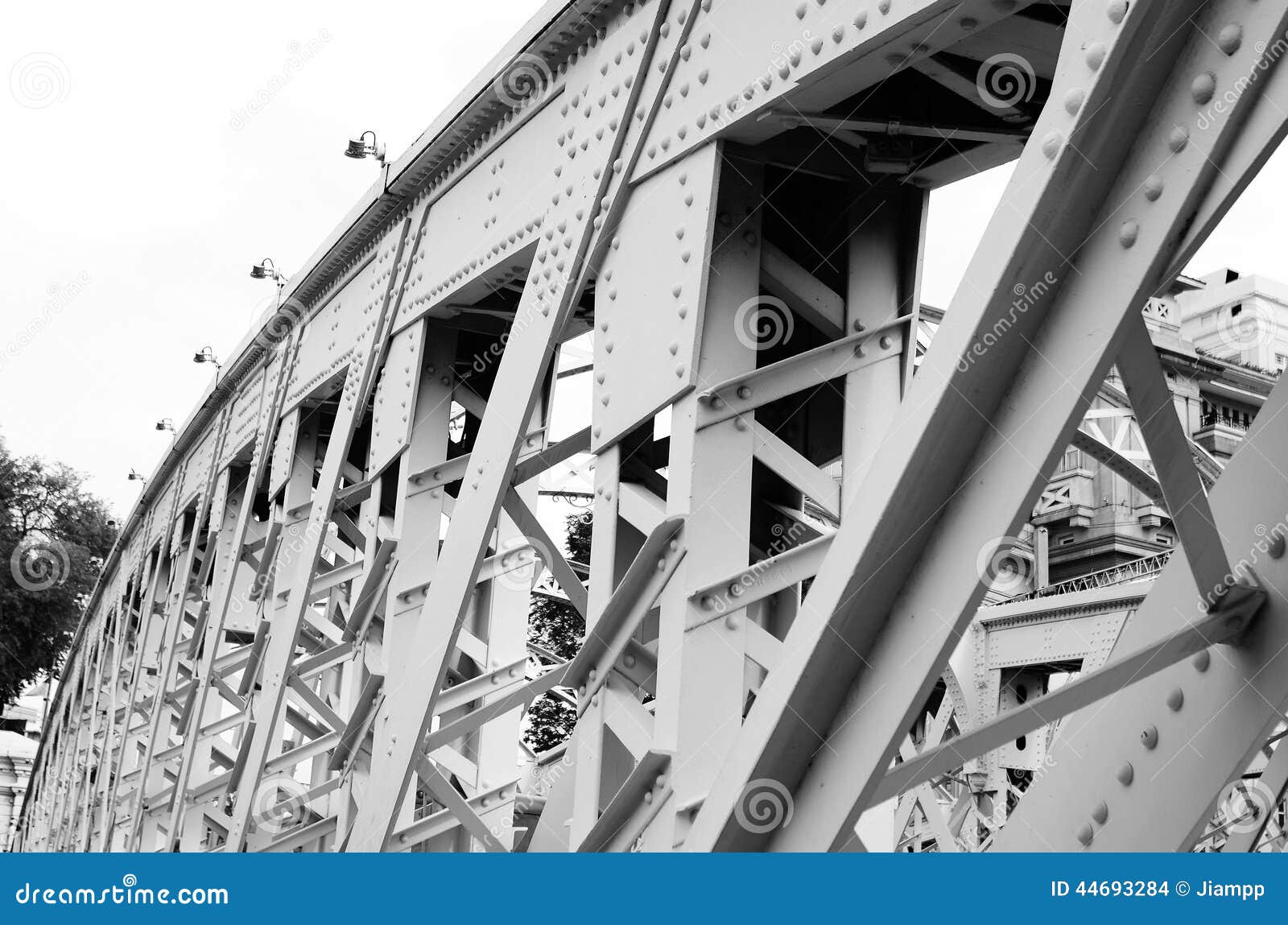Support Above the Bridge Steel Structure Close-up Stock Photo - Image ...