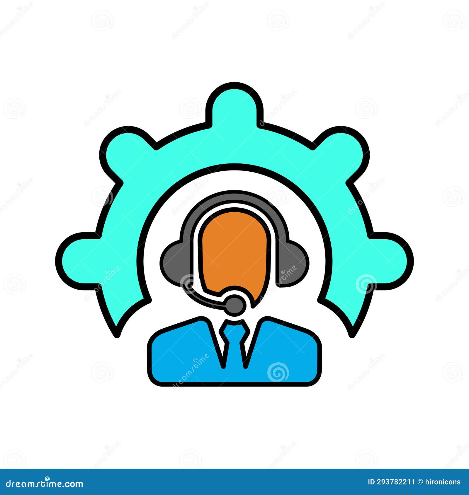Support Admin Icon. Line, Outline Symbol Stock Vector - Illustration of ...