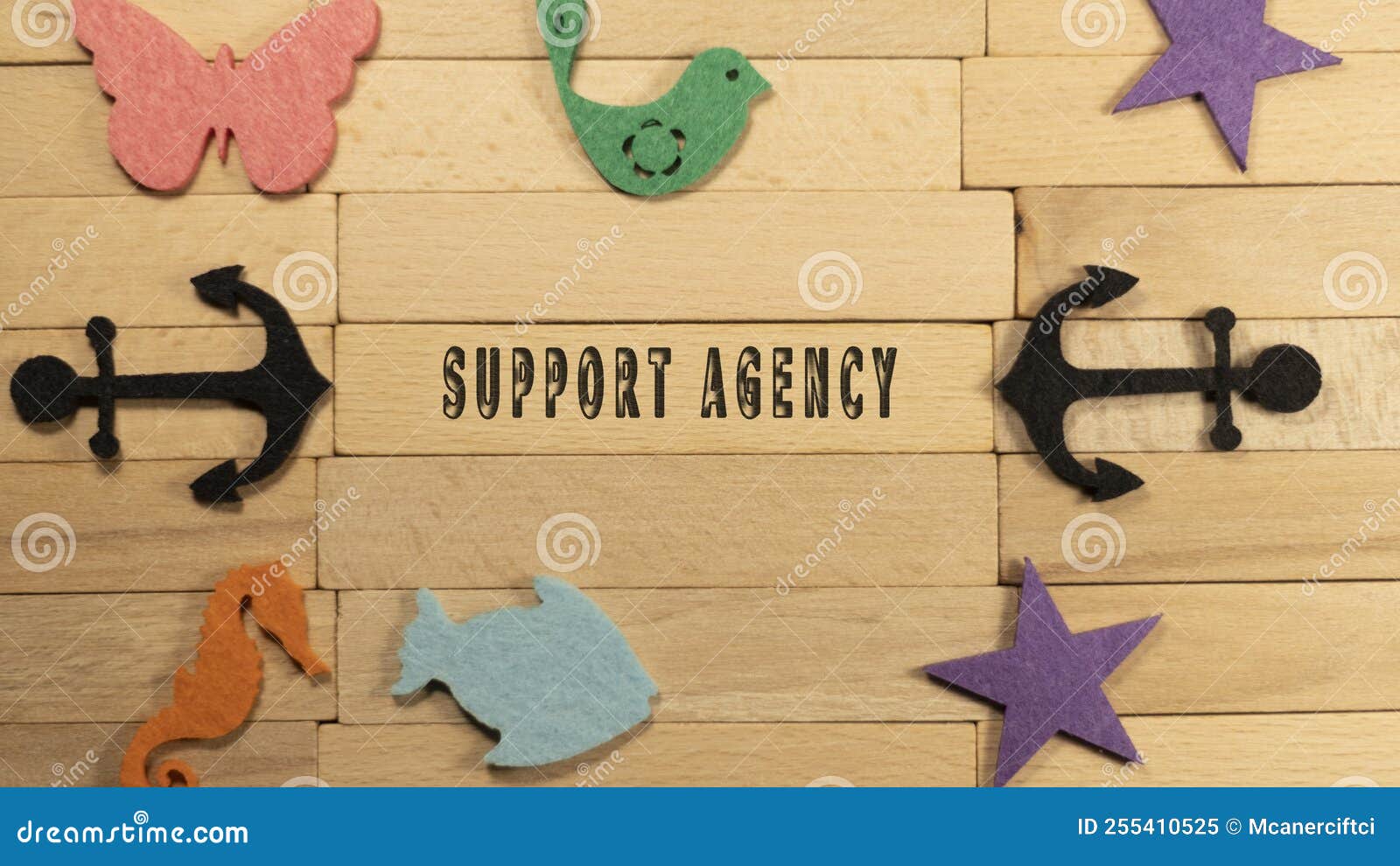 Support Agency Written on Wooden Surface. Education and Child ...