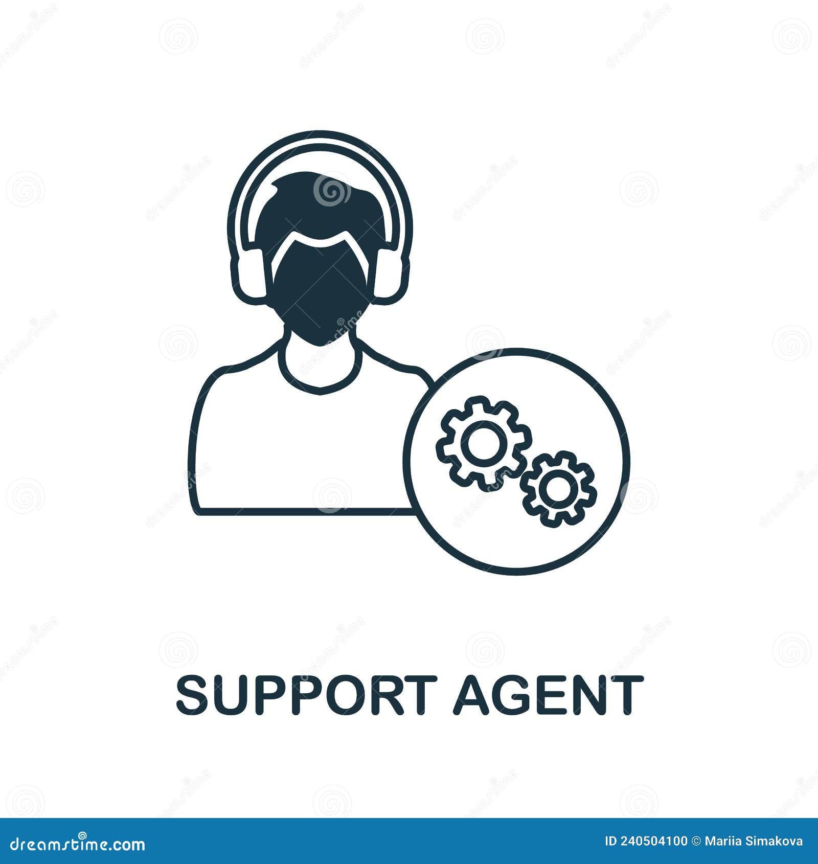 Support Agent Icon. Line Element from Project Development Collection ...