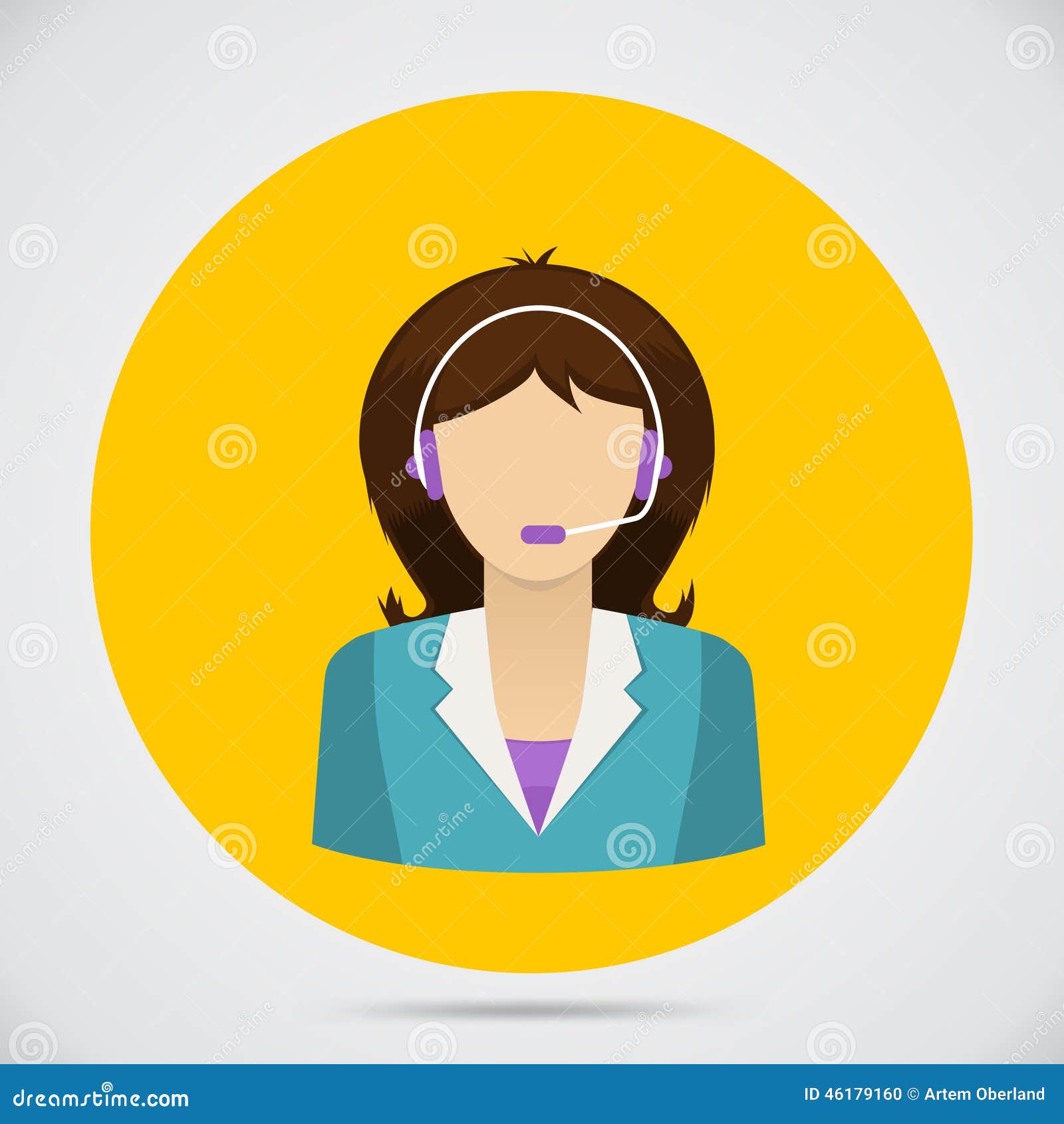 Support Assistant Flat Design Stock Vector - Illustration of operator ...