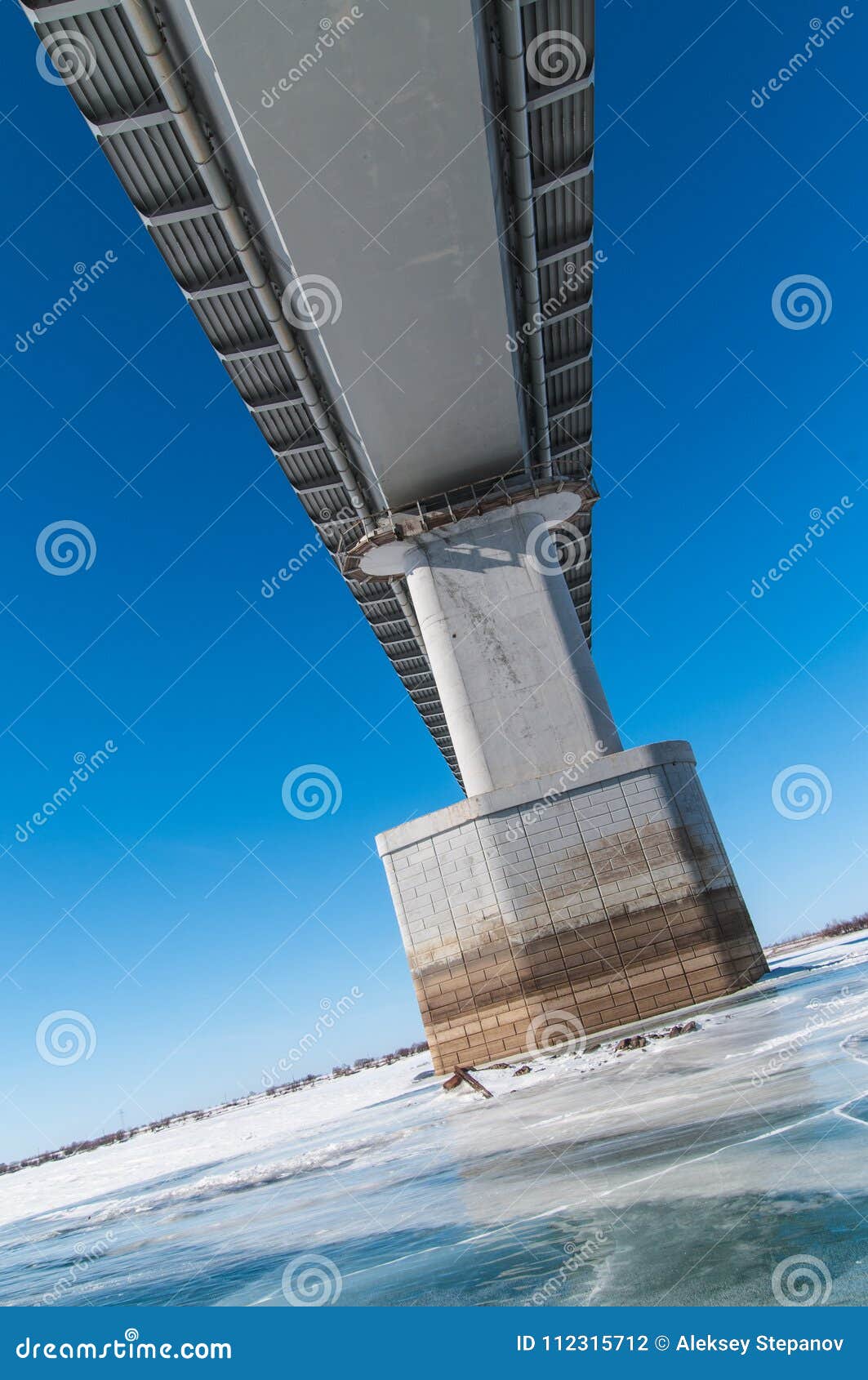 Support of an Automobile Bridge in a River Stock Photo - Image of ...