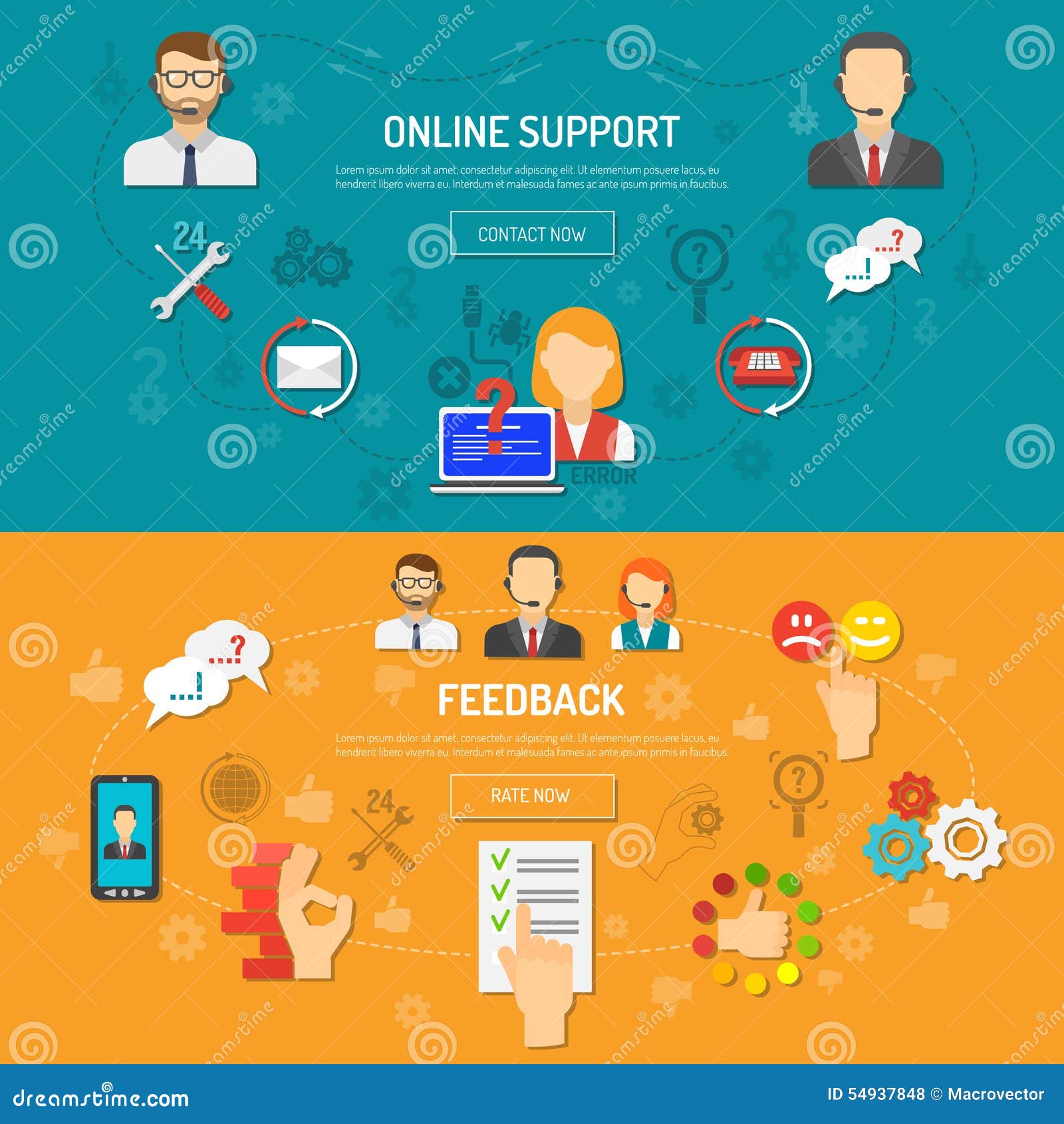 Support Banner Set stock vector. Illustration of isolated - 54937848