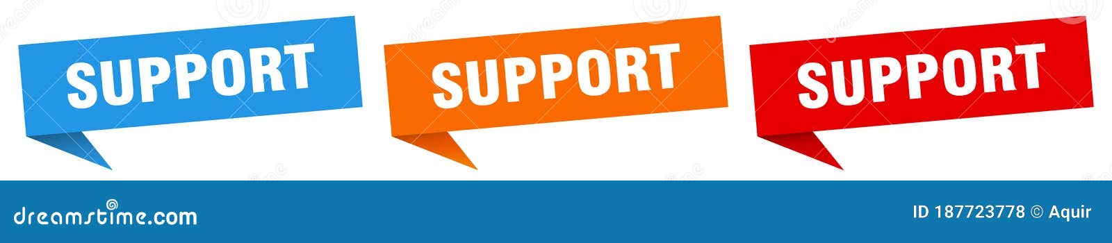 Support Banner. Support Speech Bubble Label Set Stock Vector ...
