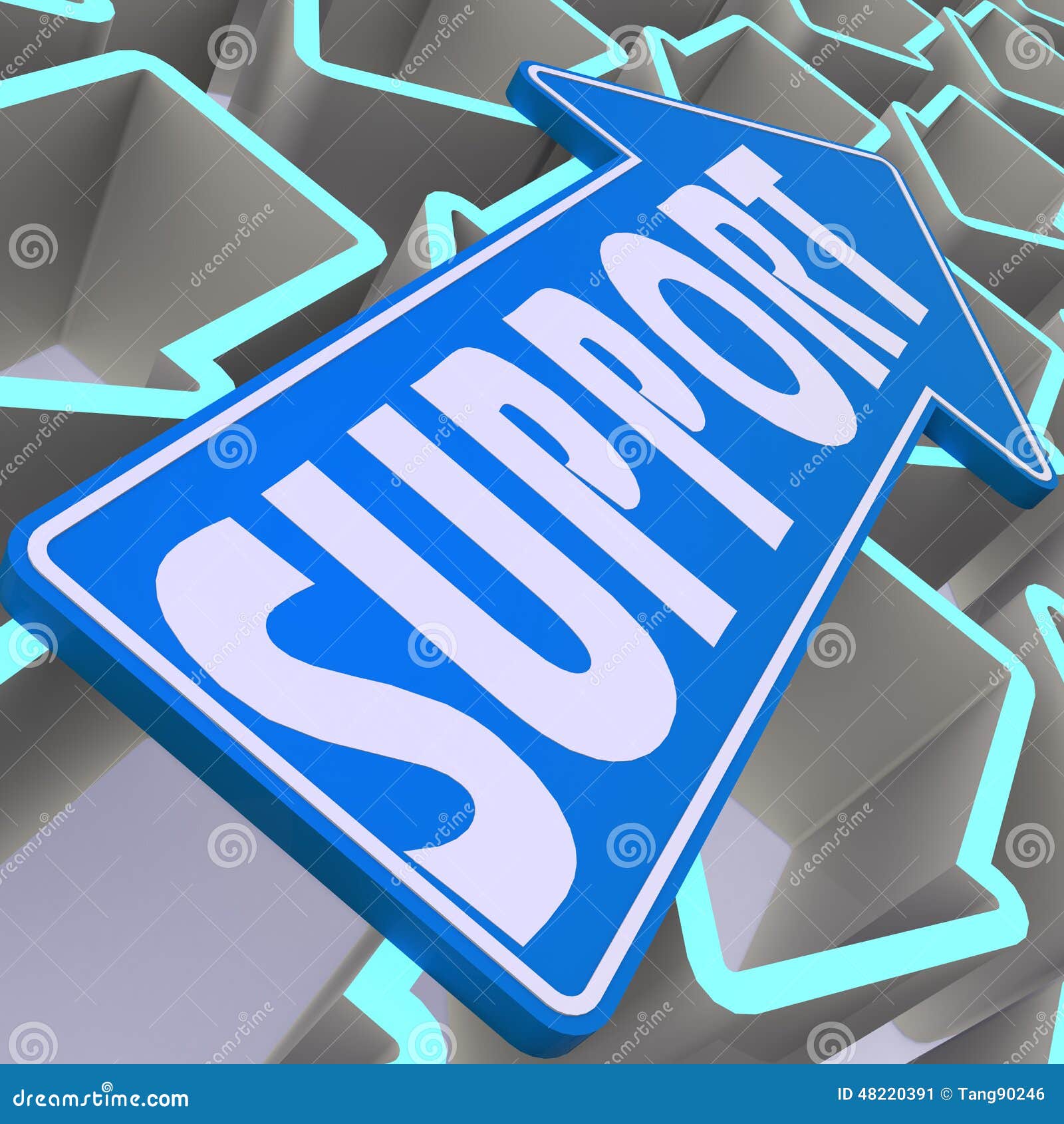 Support blue arrow stock illustration. Illustration of blue - 48220391