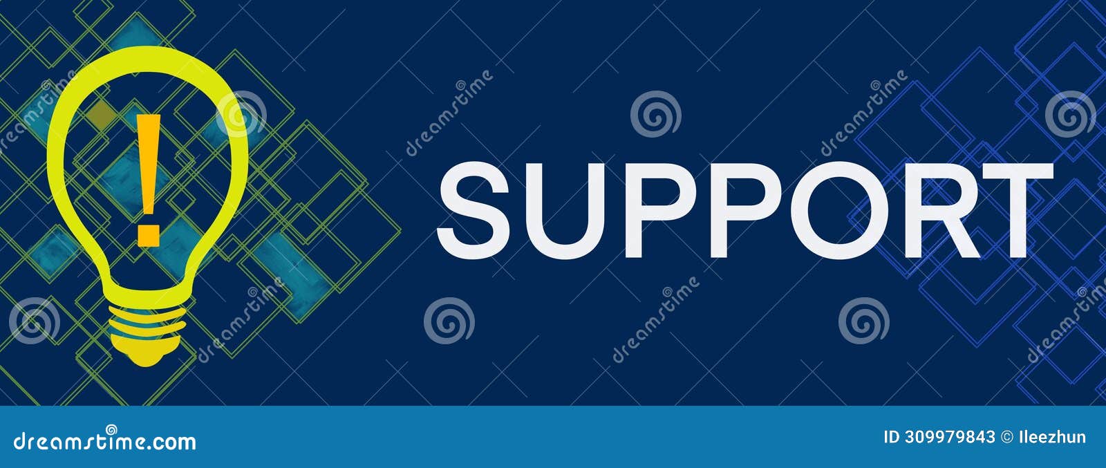 Support Blue Bulb Orange Yellow Text Horizontal Stock Illustration ...