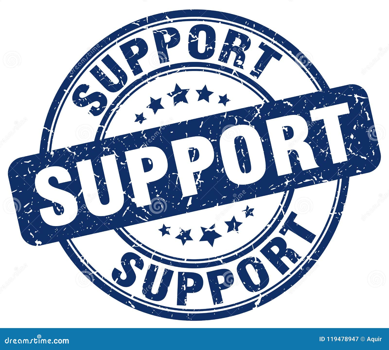 Support blue stamp stock vector. Illustration of grungy - 119478947