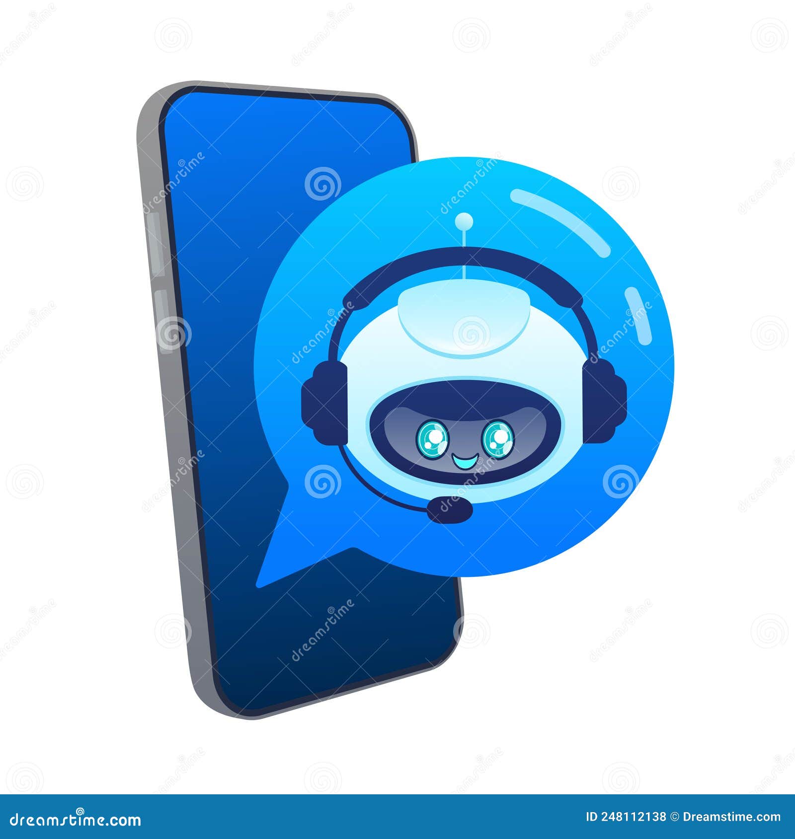 Support bot. Ai assistant stock vector. Illustration of operator ...