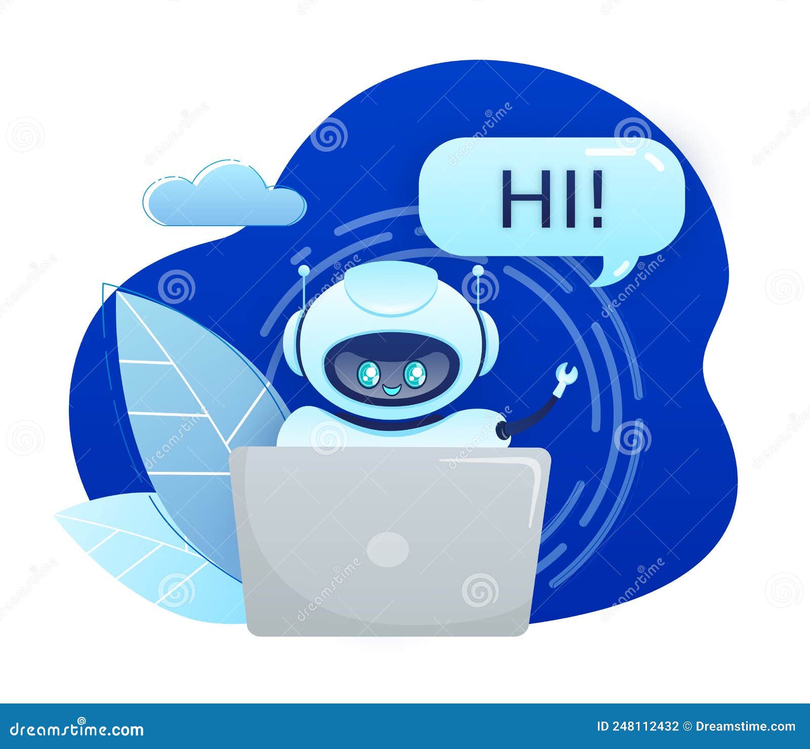 Support bot. Ai assistant stock vector. Illustration of chat - 248112432