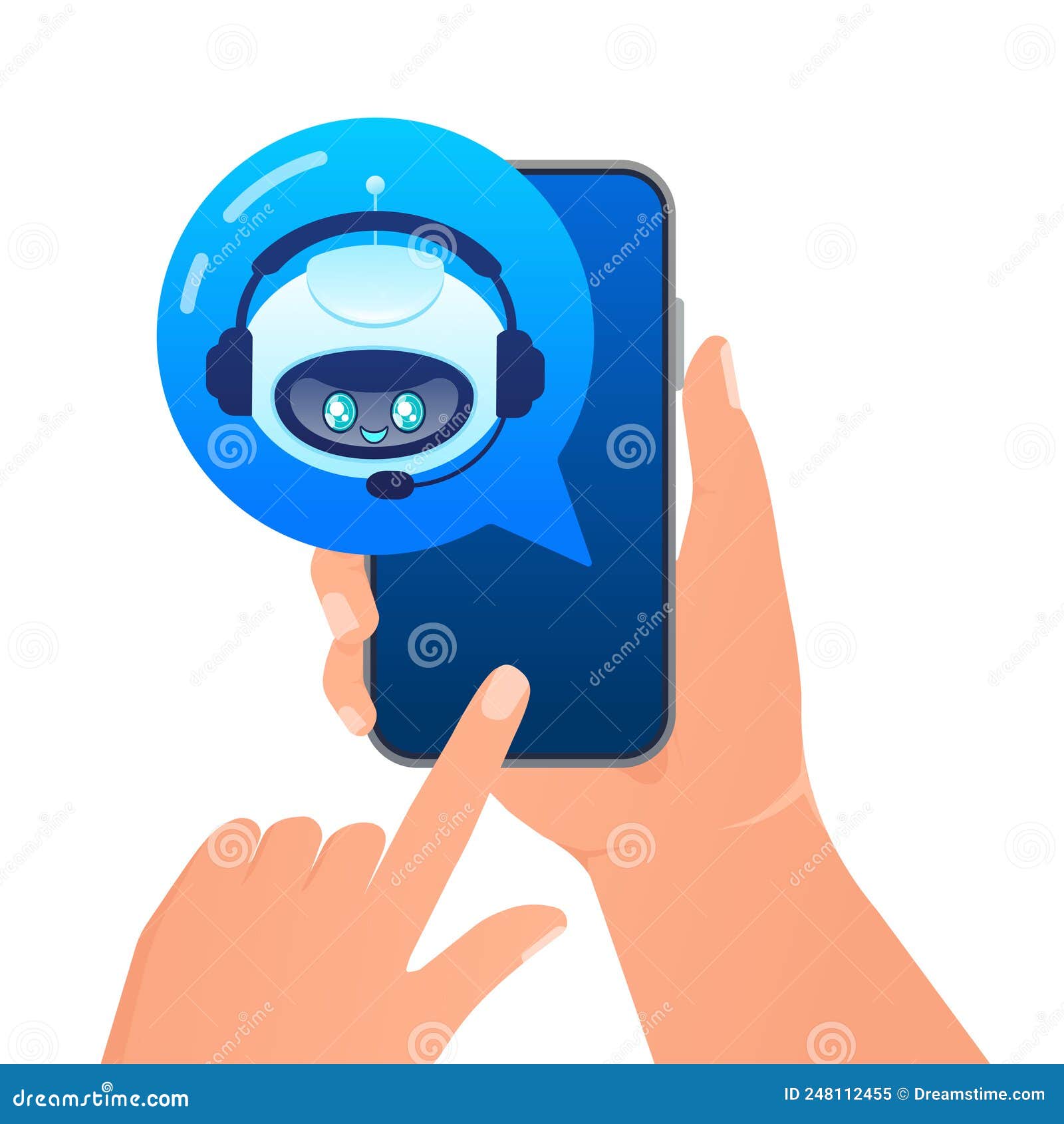 Support bot. Ai assistant stock vector. Illustration of chatbot - 248112455