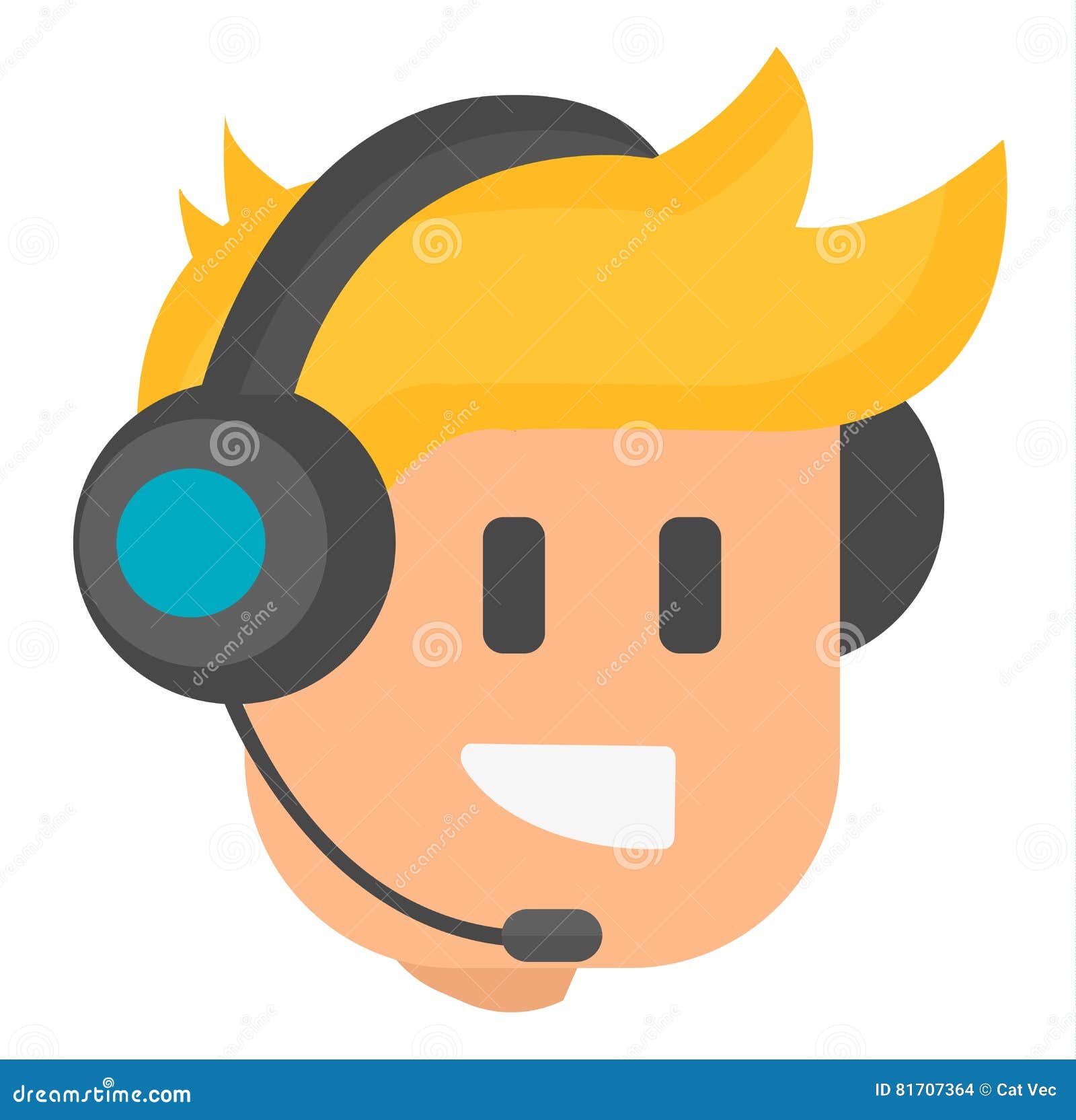 Support boy head vector. stock vector. Illustration of helpline - 81707364