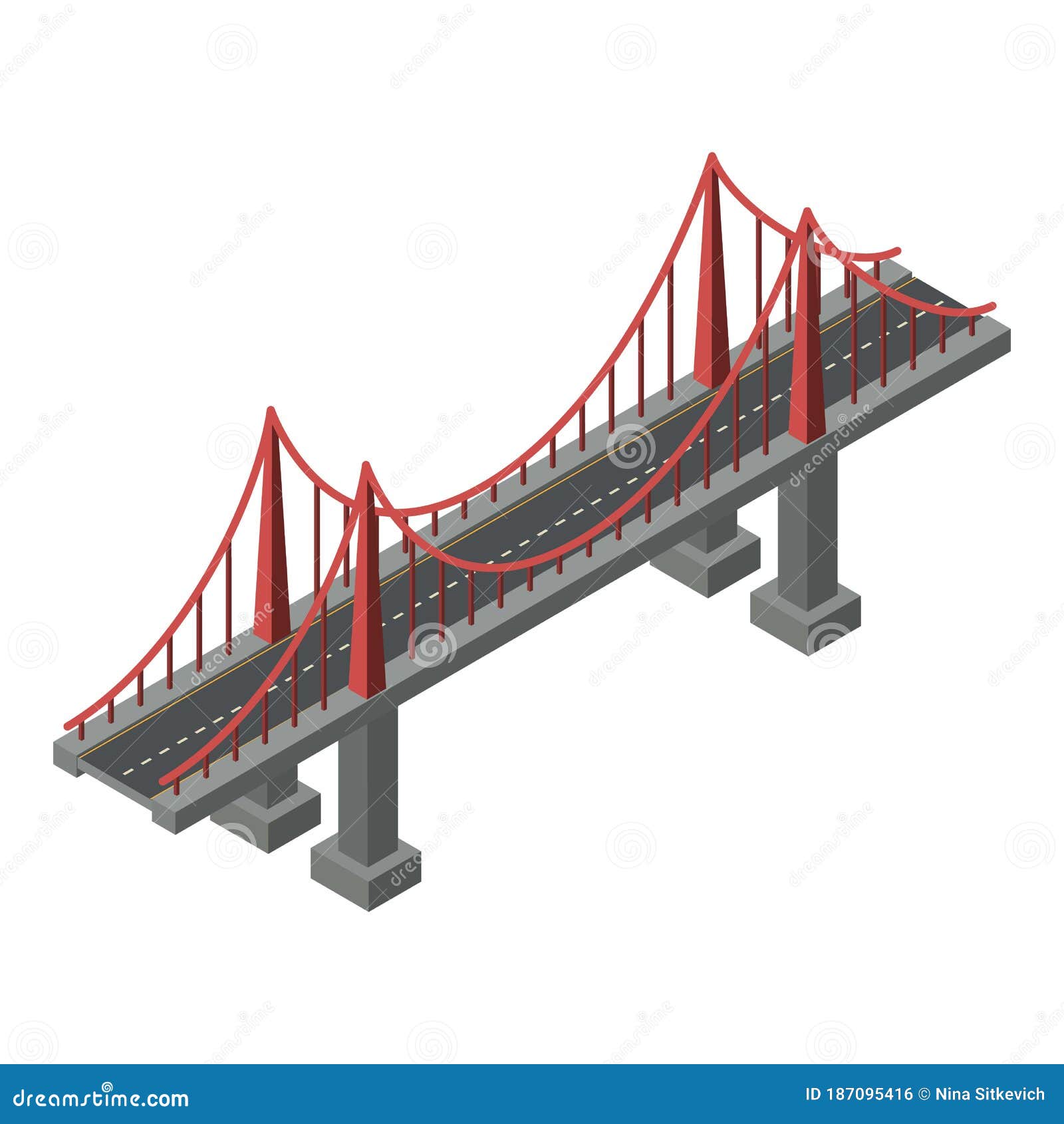 Support Bridge Icon, Isometric Style Stock Vector - Illustration of ...