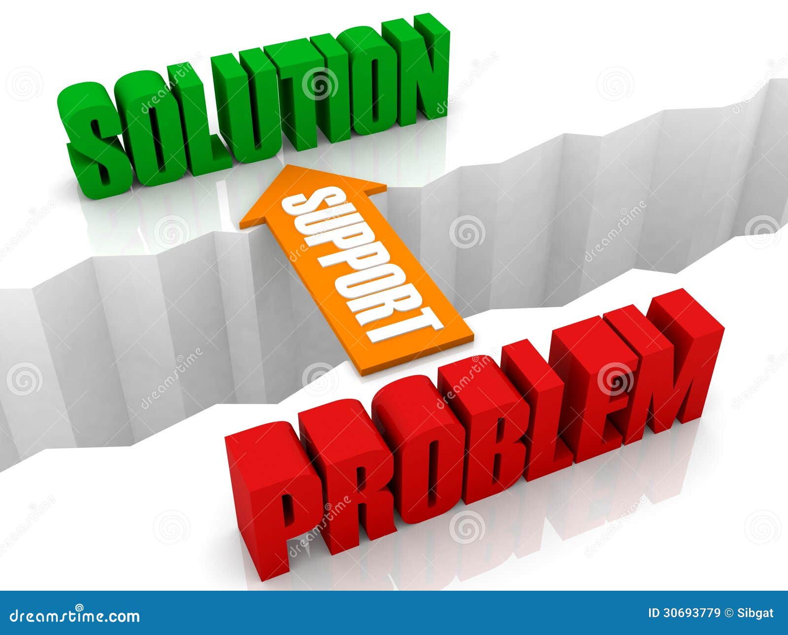 Support is the Bridge from PROBLEM To SOLUTION. Stock Illustration ...