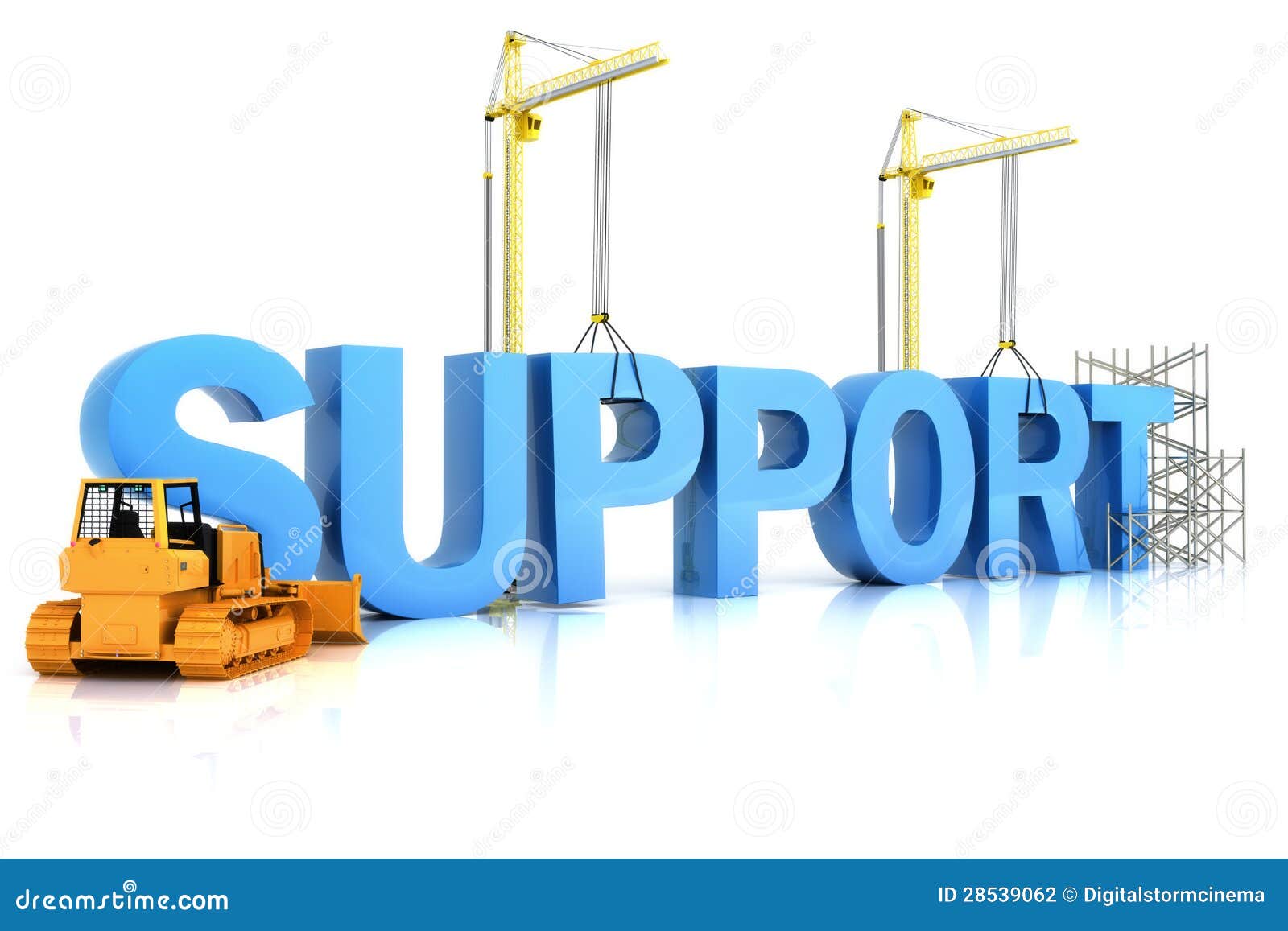 Support Building Concept on a White Background. Stock Illustration ...