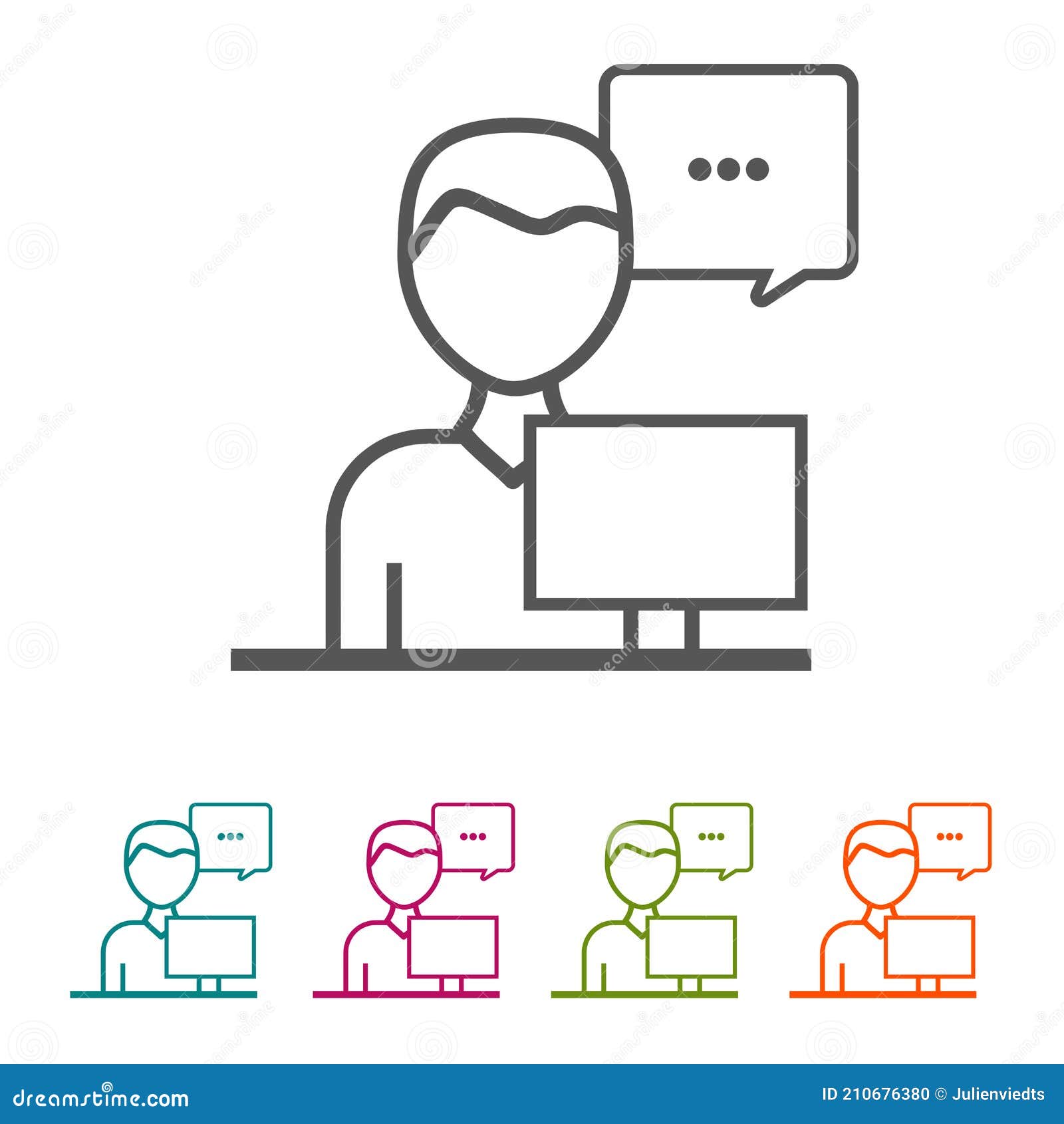 Support Business People Icons in Thin Line Style and Flat Design Stock ...