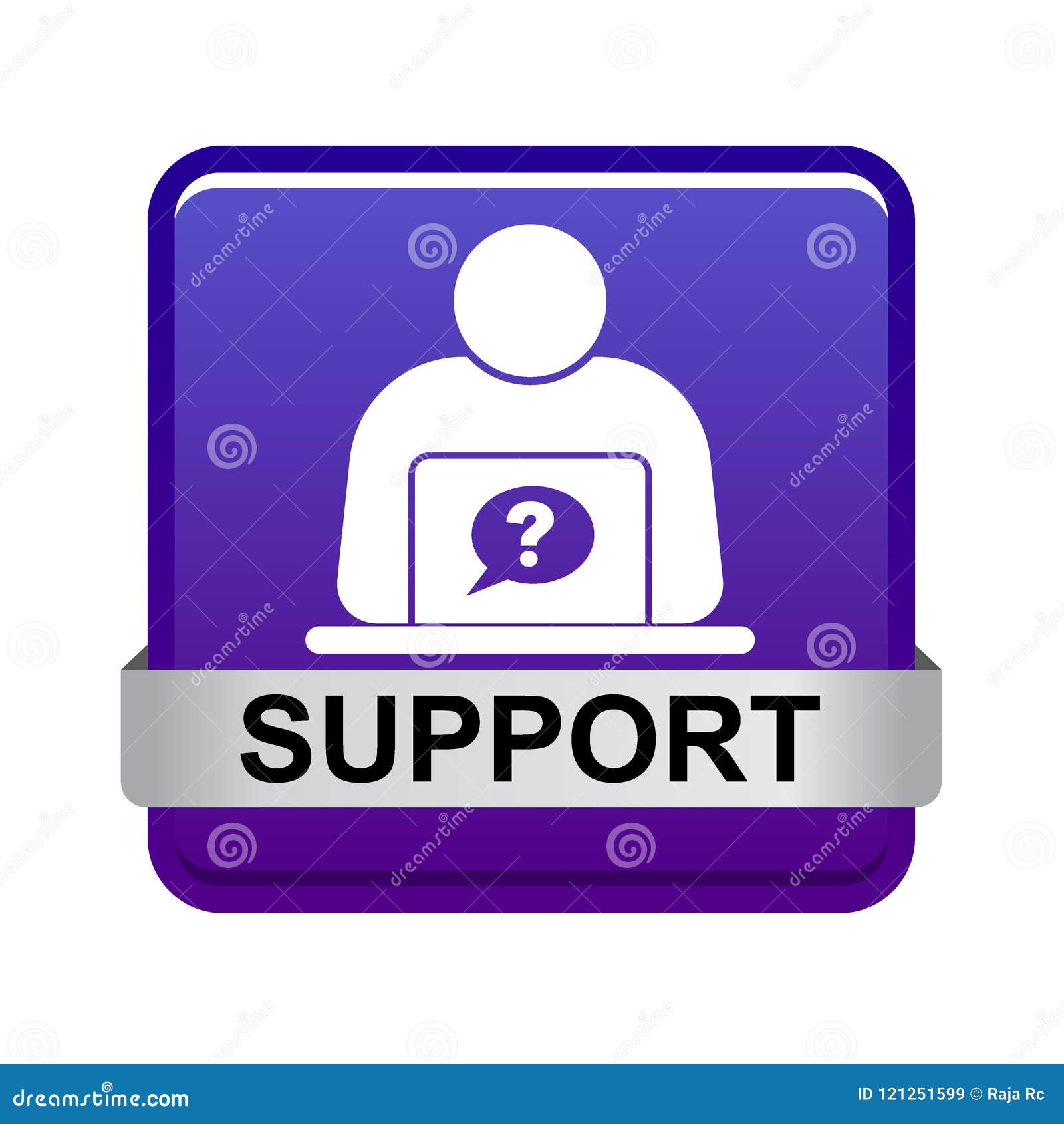 Support button stock vector. Illustration of customer - 121251599