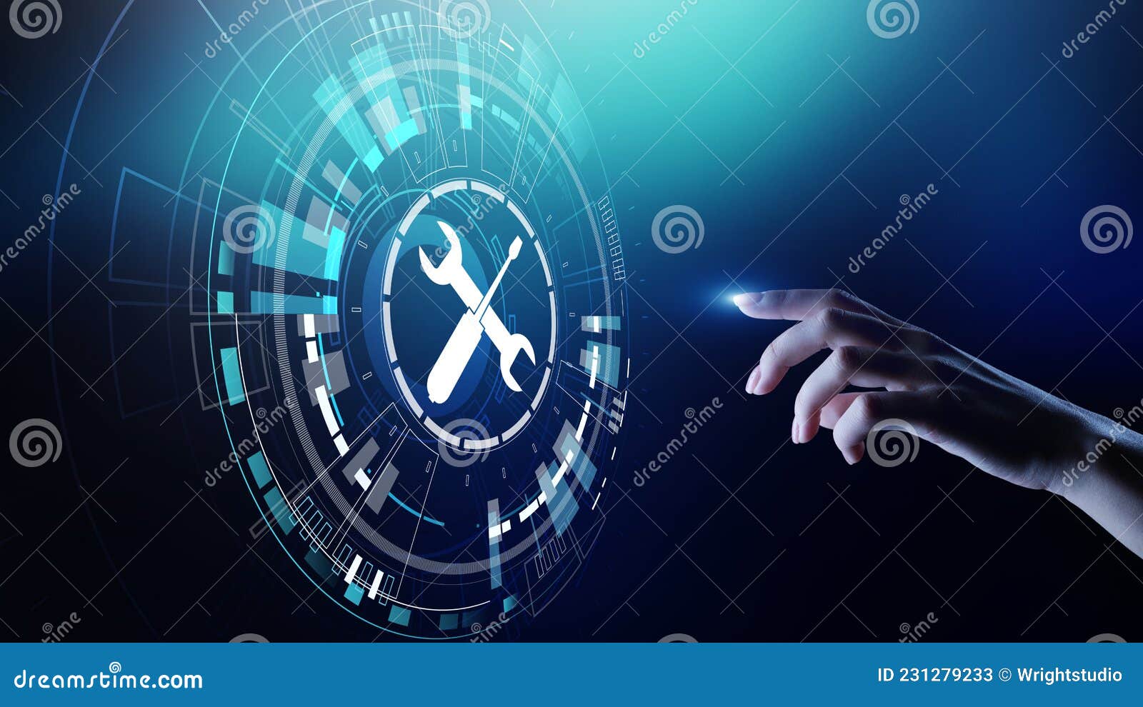 Support Button on Virtual Screen. Customer Service and Communication ...