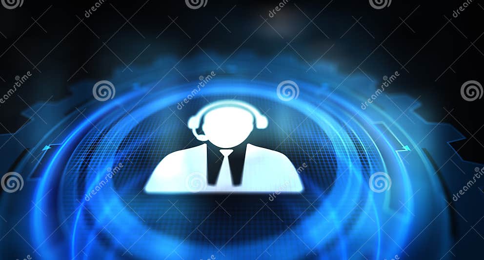 Support Button on Virtual Screen. Customer Service and Communication ...