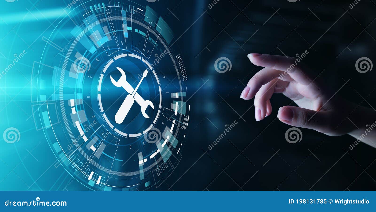 Support Button on Virtual Screen. Customer Service and Communication ...