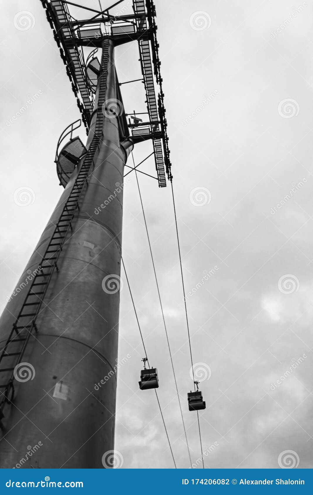 The Support of the Cable Way. Stock Photo - Image of cableway ...