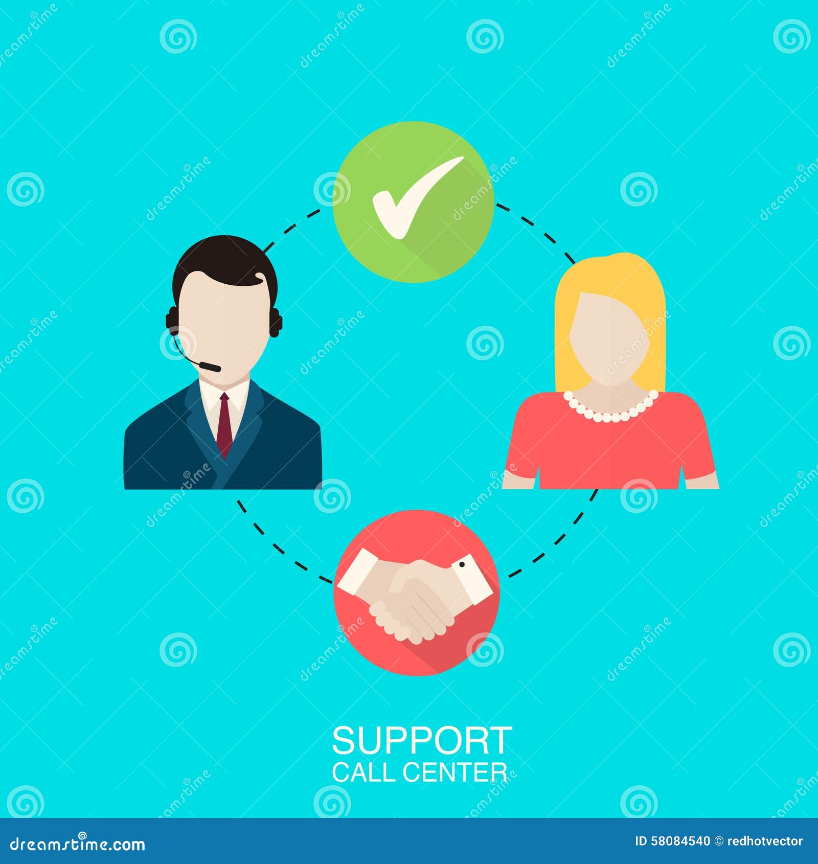 Support Call Center Illustration. Stock Illustration - Illustration of ...